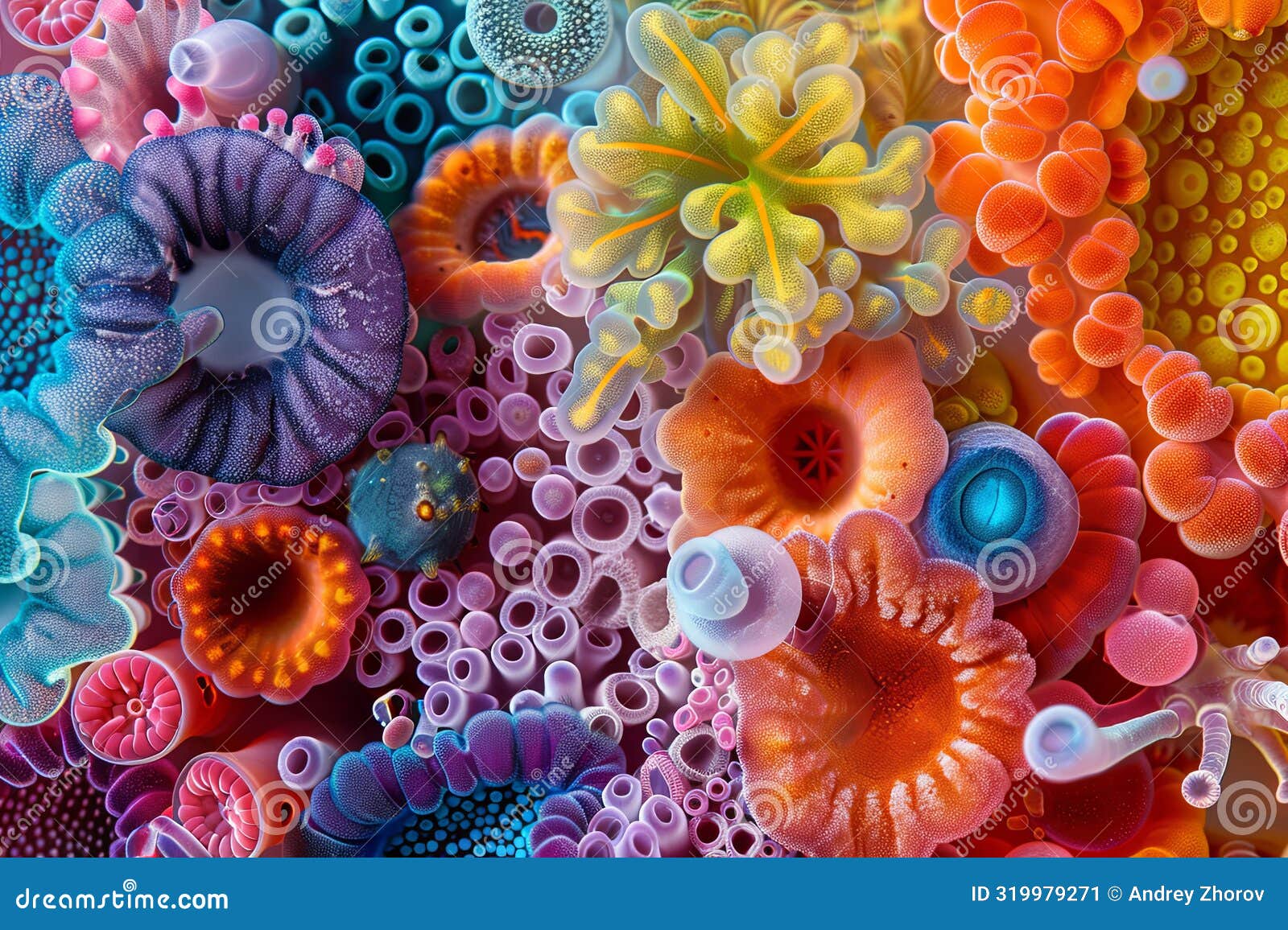 A Close-up View of a Variety of Differently Colored Small Objects ...
