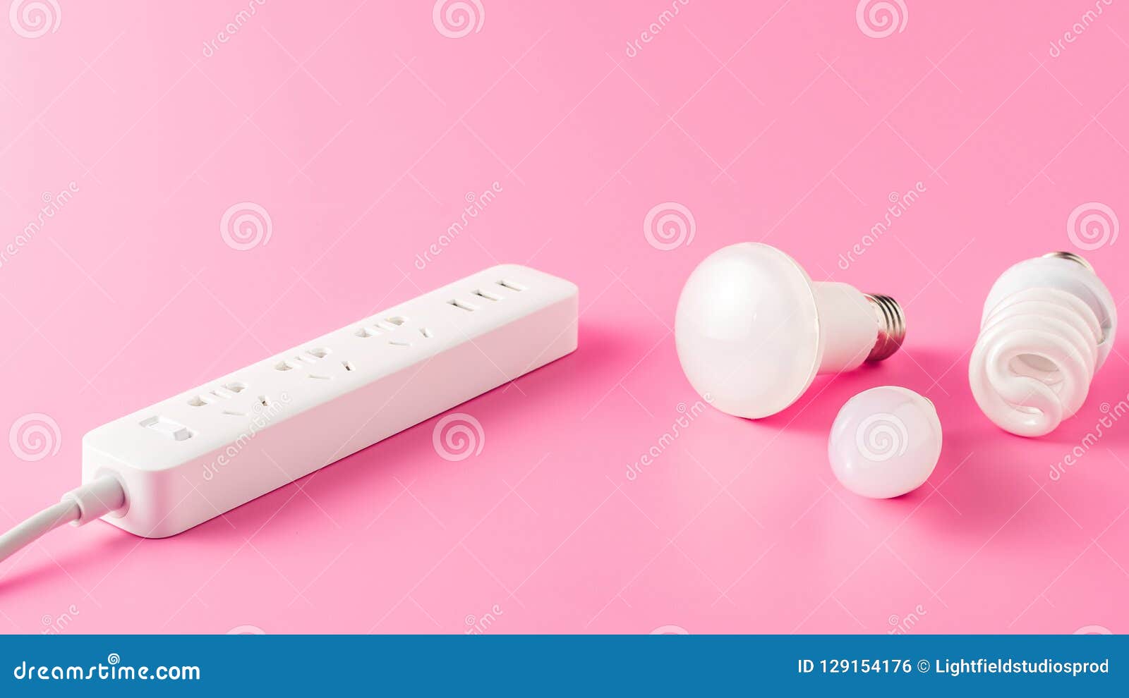 Close-up View of Various Light Bulbs and Socket Outlet Stock Photo ...