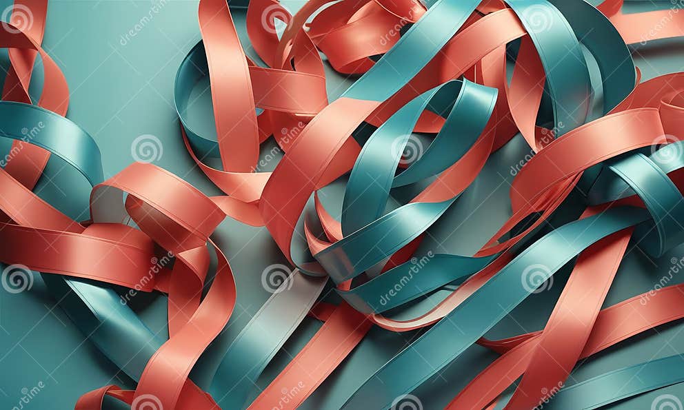 Close-up View Vibrant Abstract Composition Overlapping Red and Blue ...