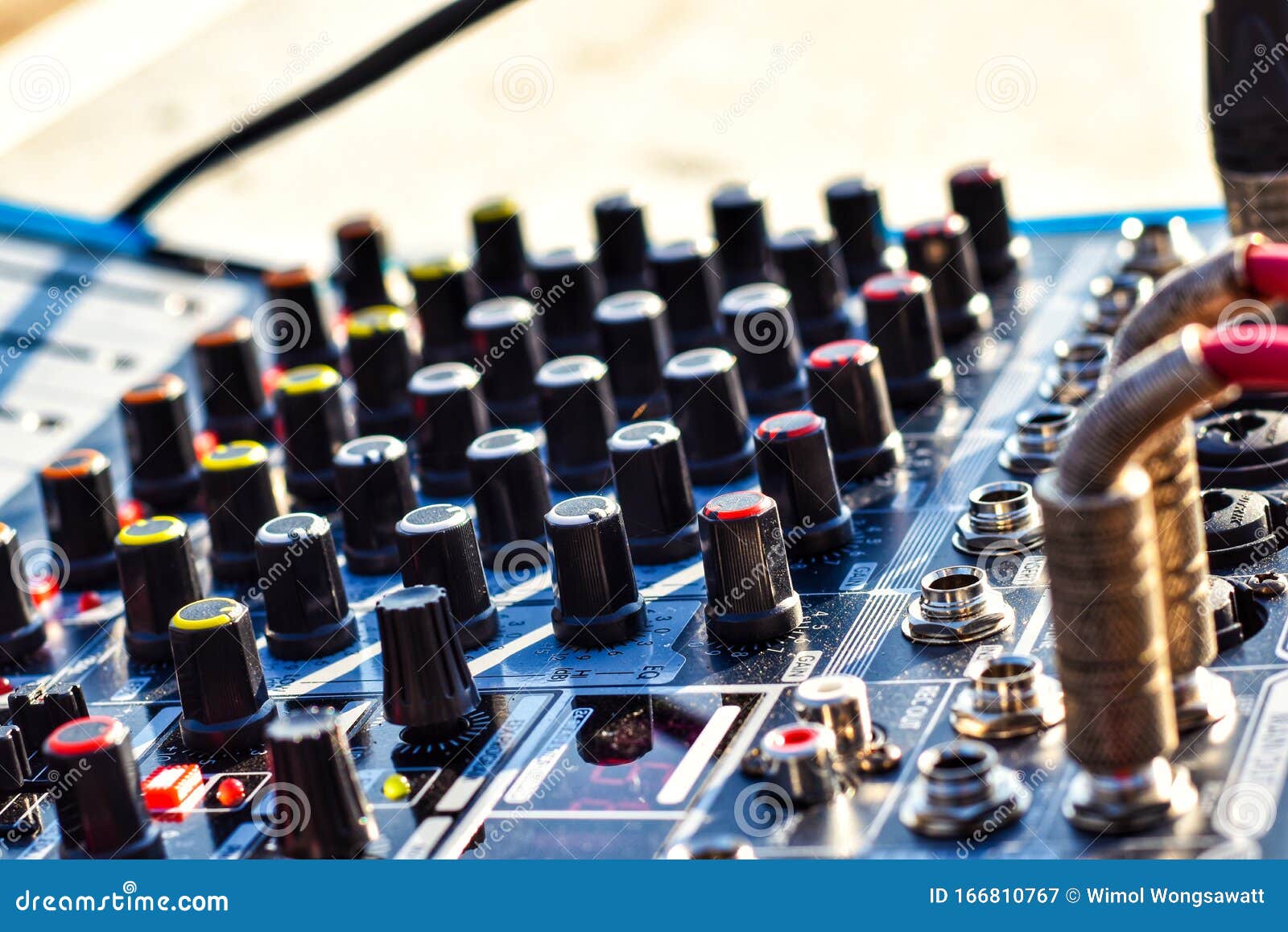 Close-up View, Volume Control Panel with Sunlight. Stock Image - Image ...