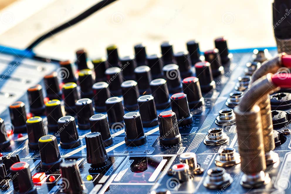 Close-up View, Volume Control Panel with Sunlight. Stock Image - Image ...