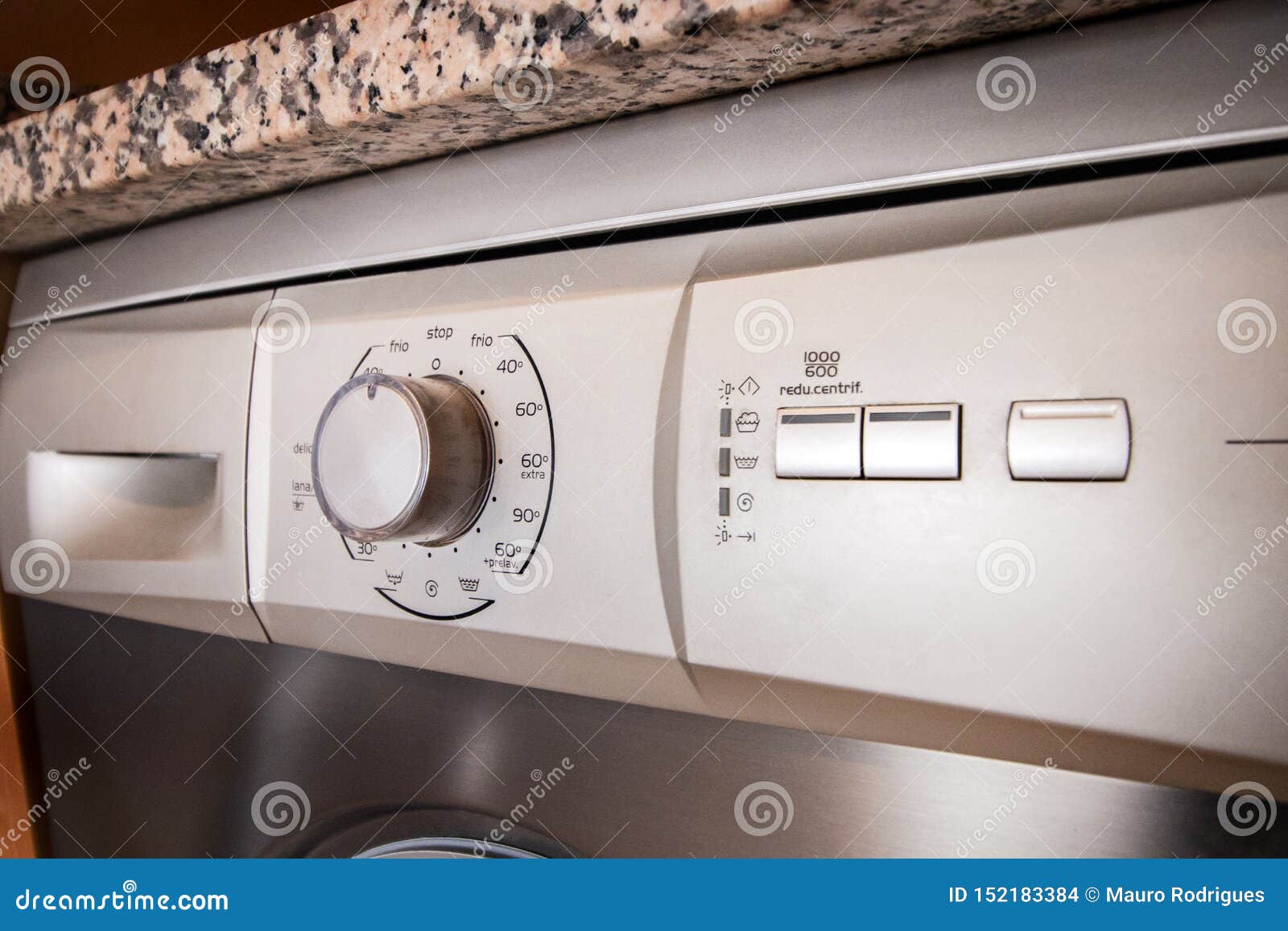 Washing Machine on the Kitchen Stock Photo - Image of electronic ...