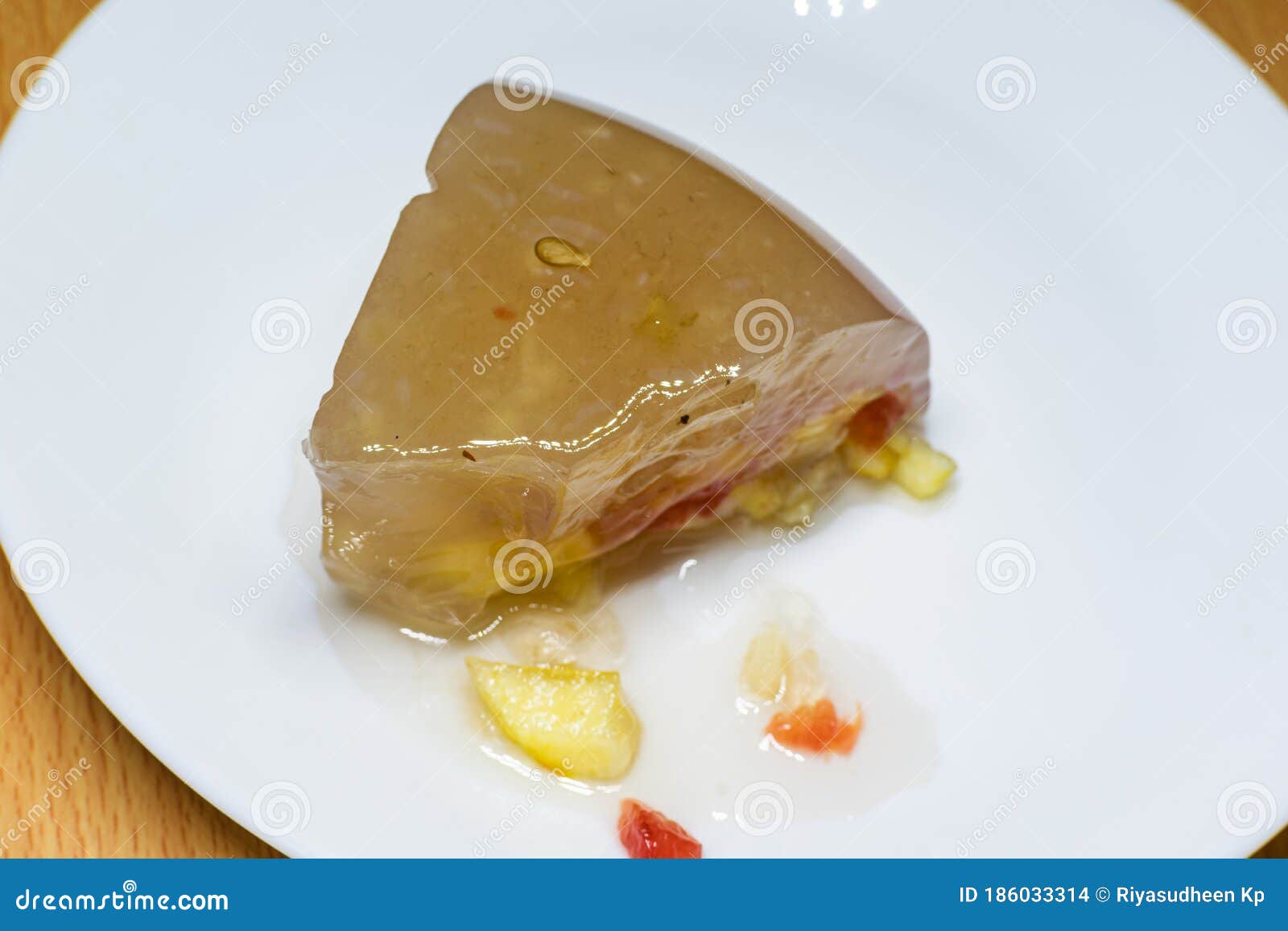A Close Up View of Water Melon and Tender Coconut Pudding on a White ...