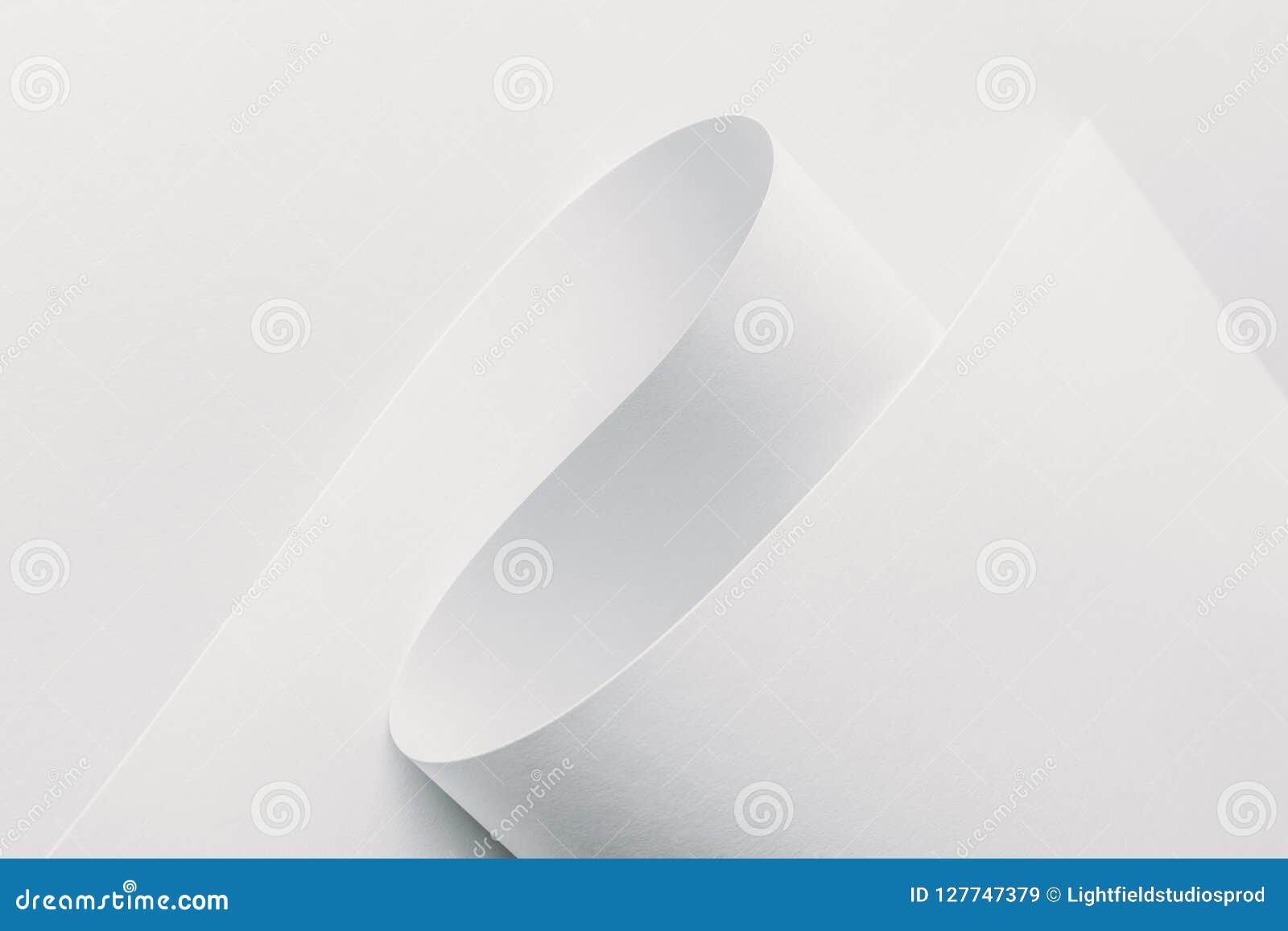 Close-up View of White Rolled Paper on White Background Stock Image ...