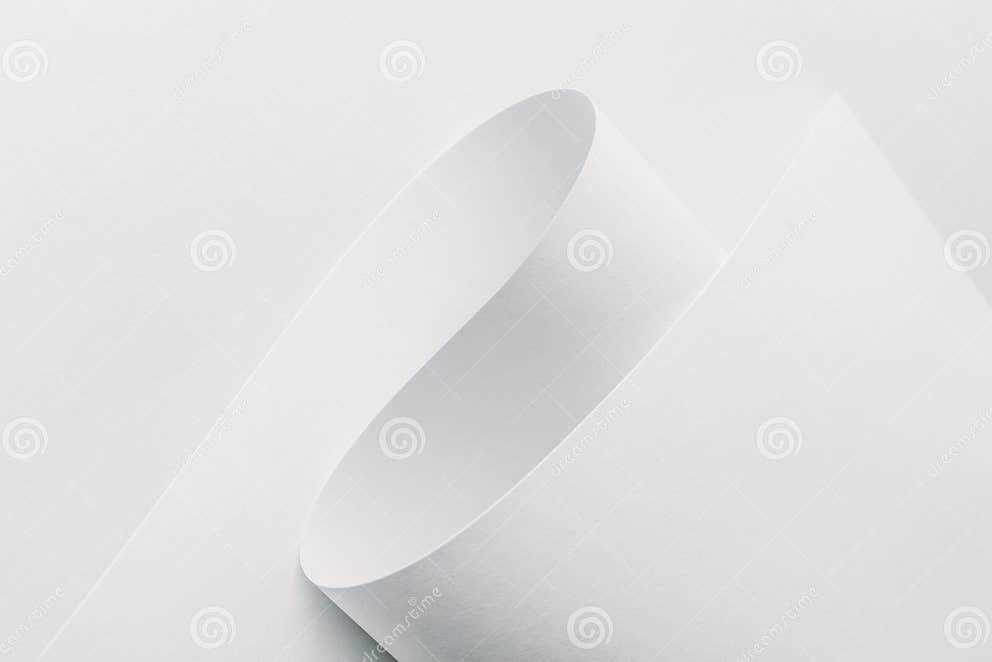 Close-up View of White Rolled Paper on White Background Stock Image ...