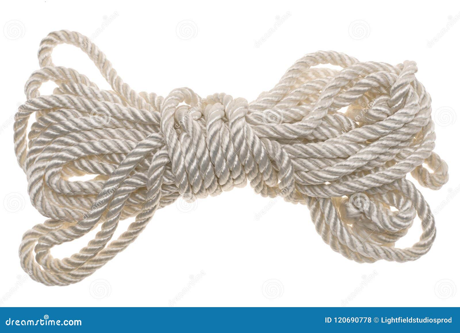 Close-up View of White Tied Rope Stock Photo - Image of material ...
