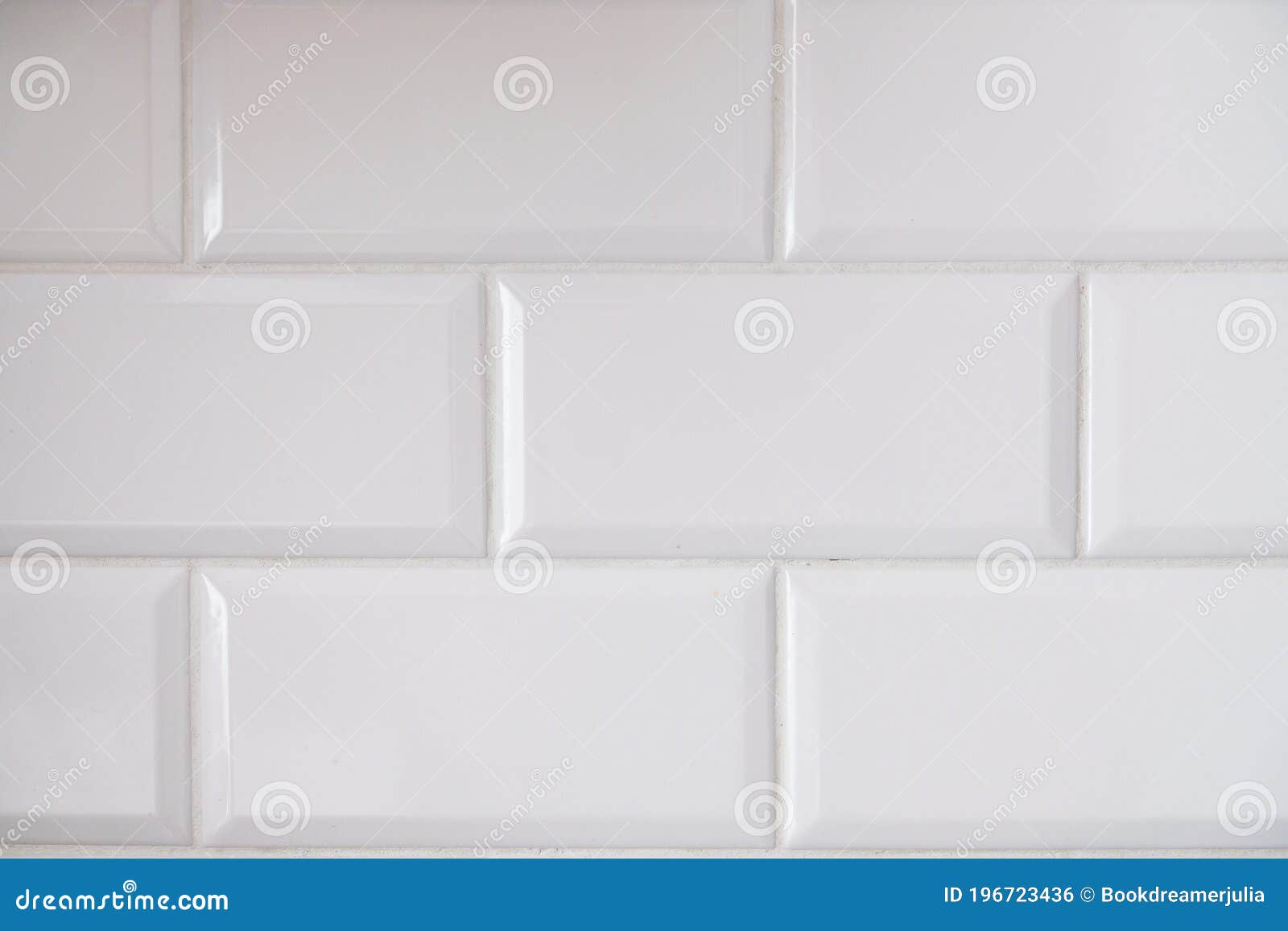 Close Up View of White Tiled Kitchen Wall. Typical Interior Design Idea ...