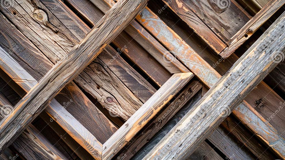 A Close-up View of a Wooden Structure, Ideal for Use in Architecture or ...