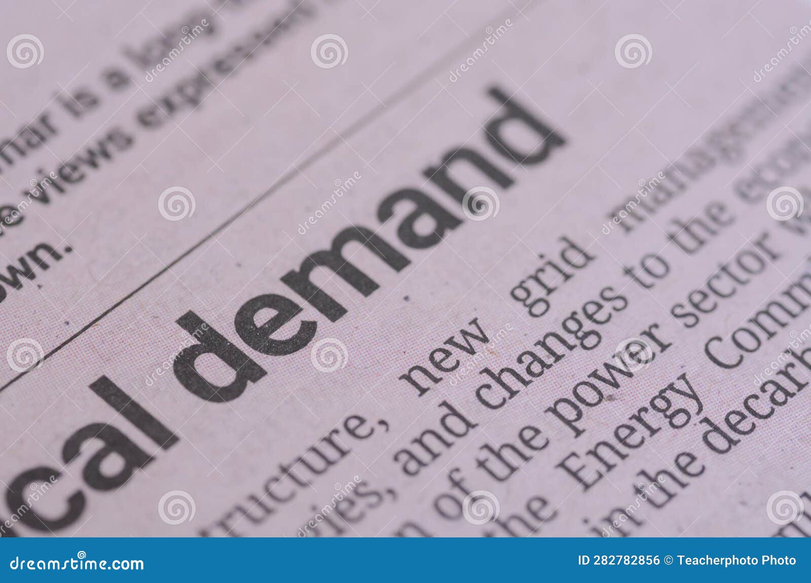 A Close-up View of the Wording "Demand" Prominently Displayed on a ...