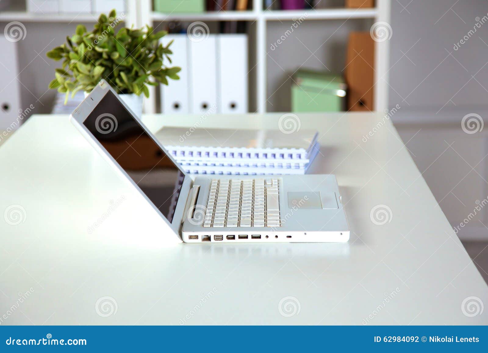 Close Up View of a Work Desk Interior with a Stock Photo - Image of ...