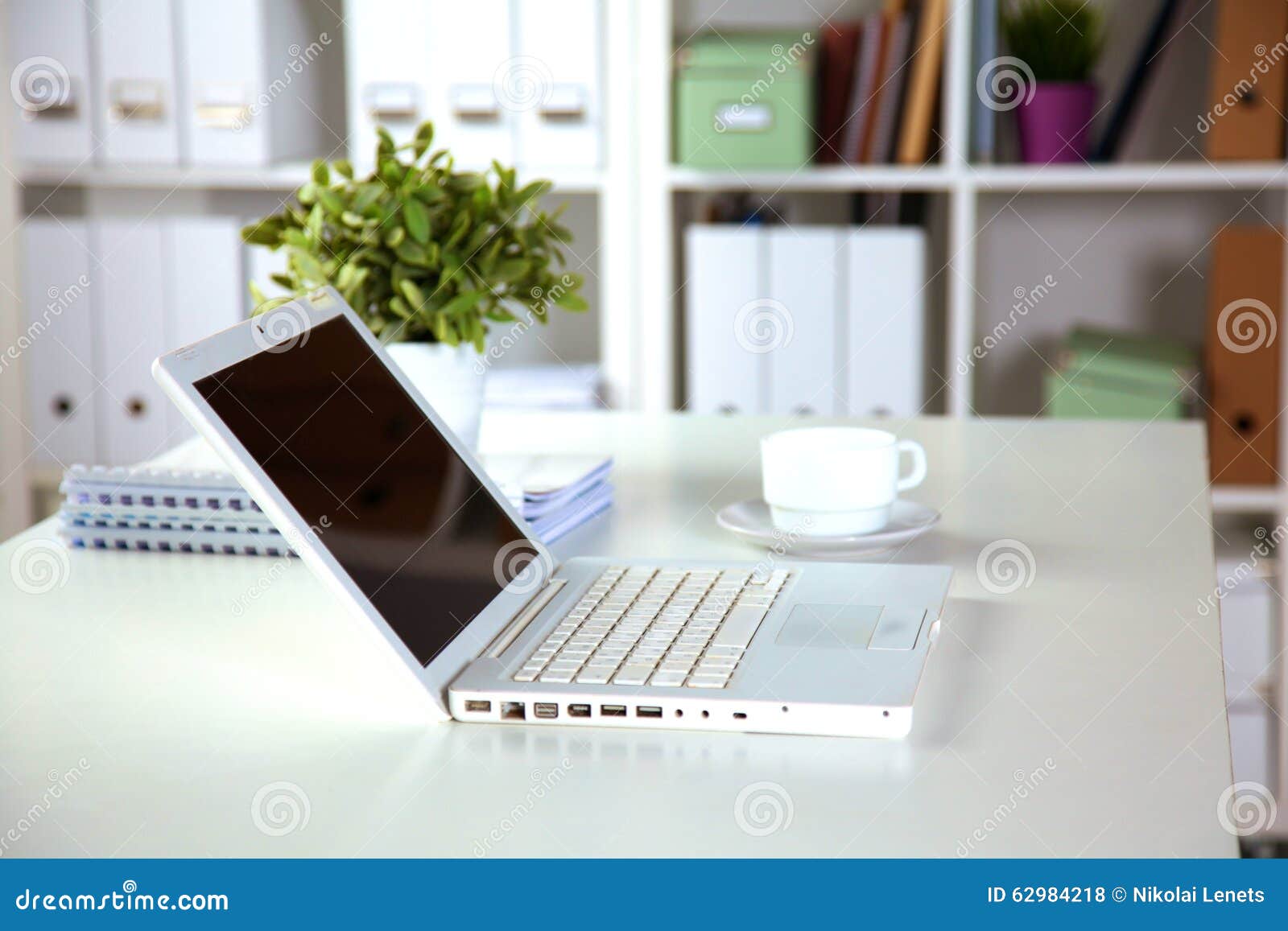 Close Up View of a Work Desk Interior with a Stock Photo - Image of ...