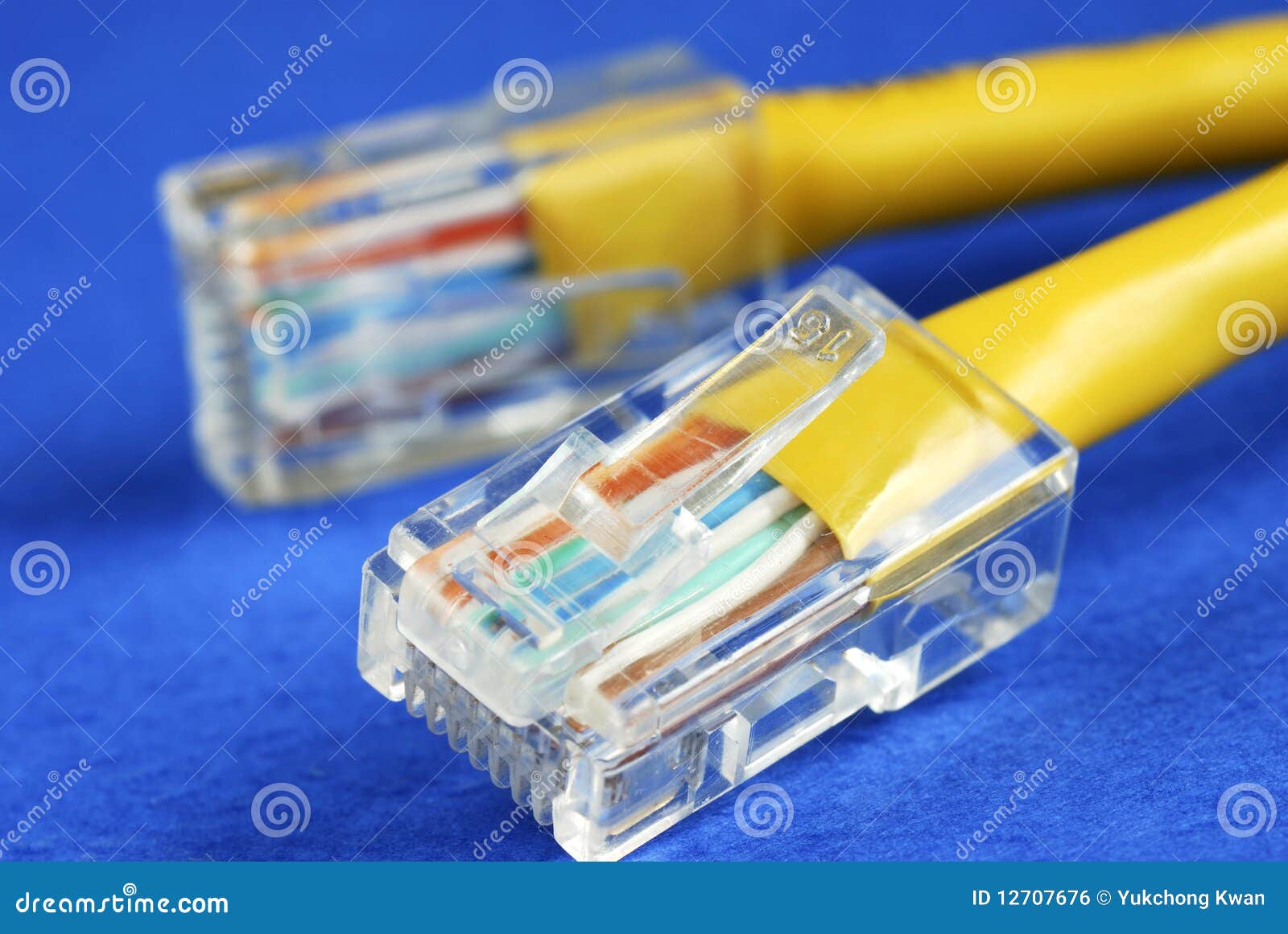 Close-up View of the Yellow Ethernet (RJ45) Cable Stock Photo - Image ...