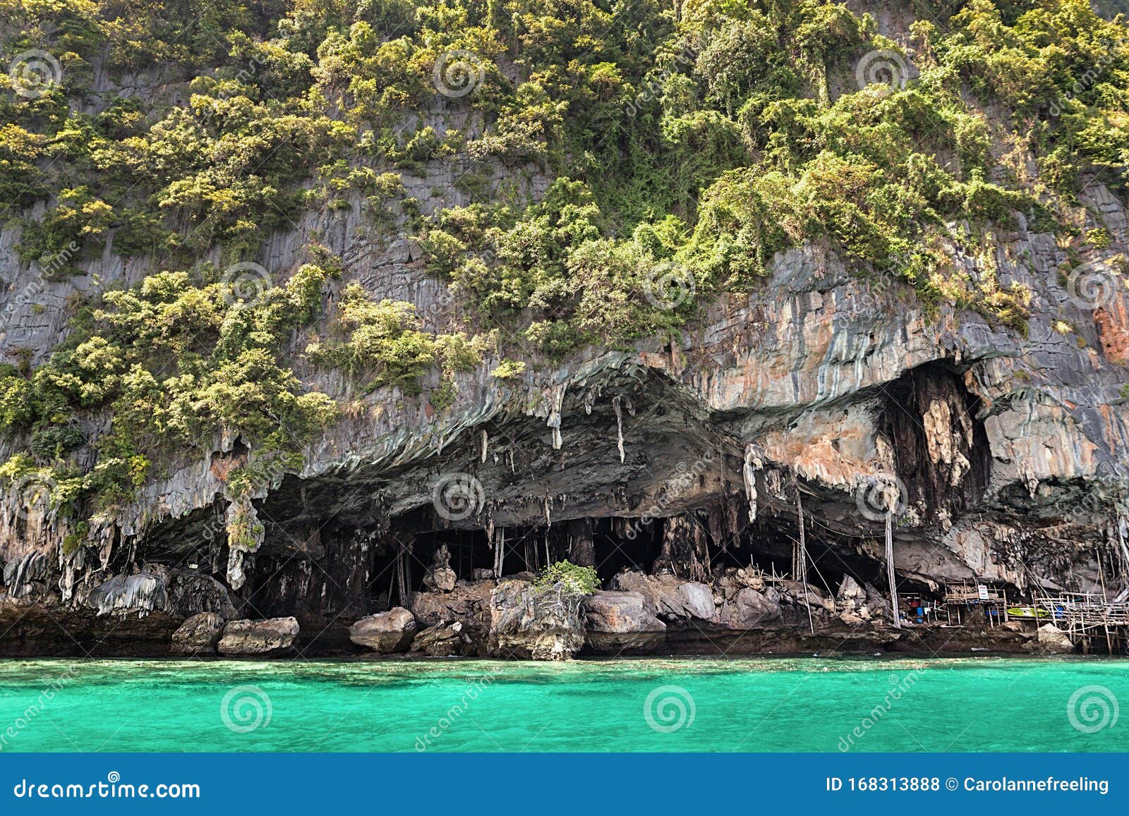 Viking Cave on Phi Phi Islands, Thailand Stock Photo - Image of rock ...
