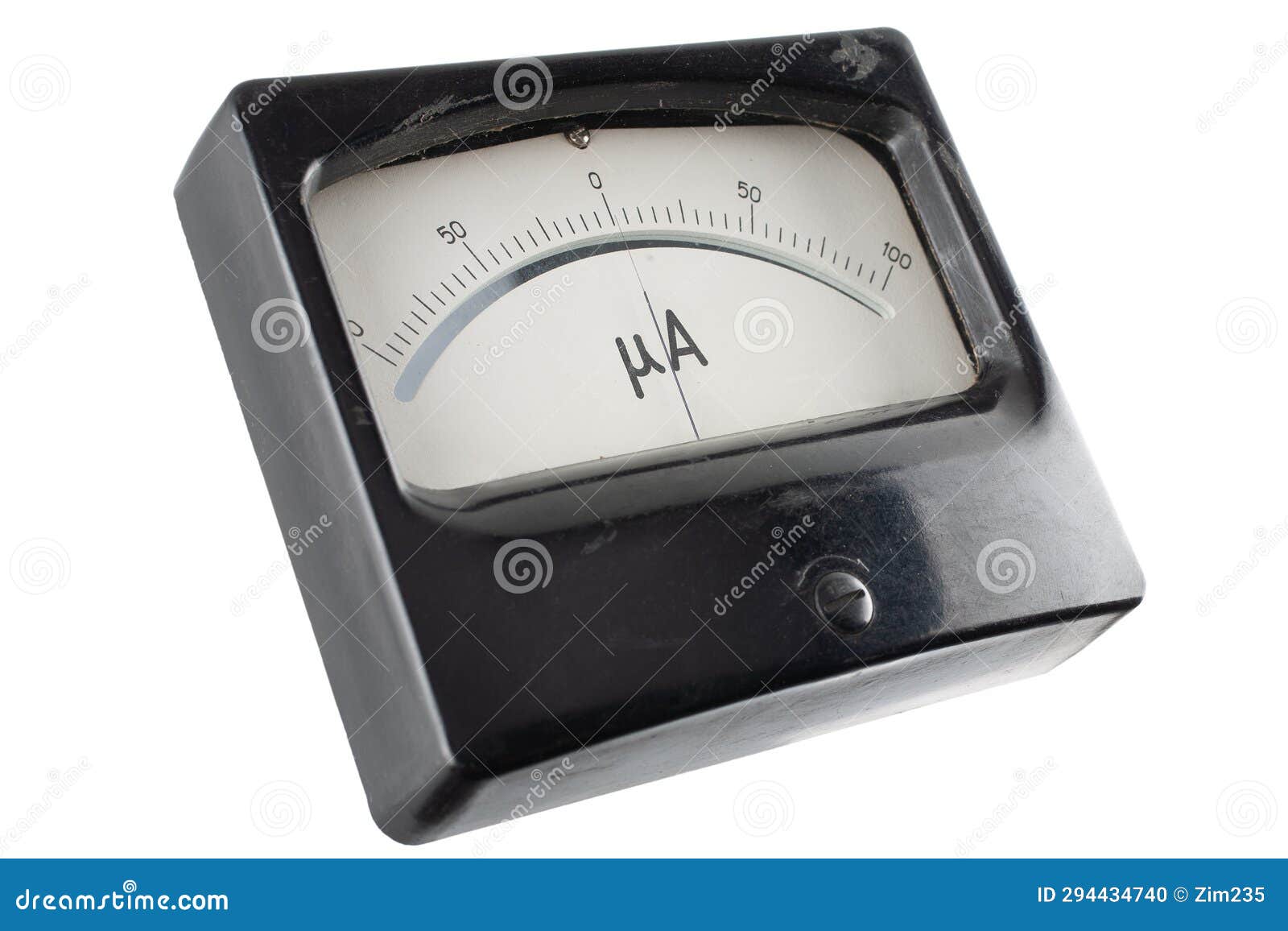 Close-up of an Vintage Ancient Ammeter Stock Photo - Image of current ...