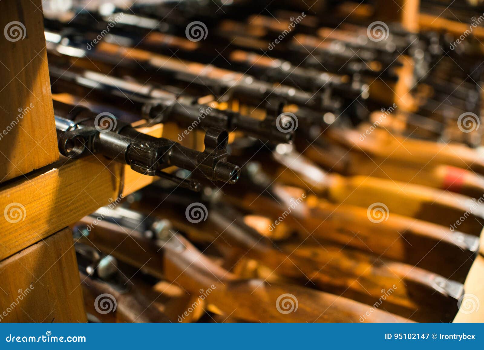 Close-up Of Assault Rifle On A Gun Rack Royalty-Free Stock Photo ...