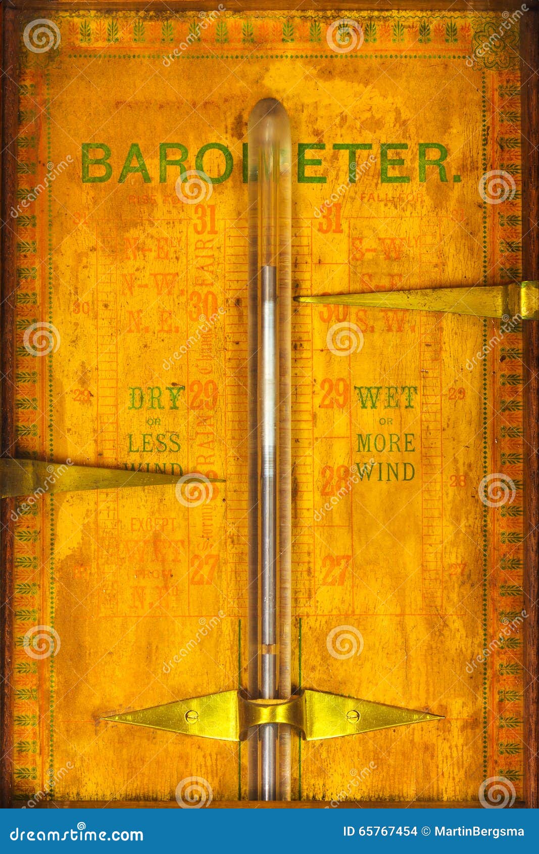 Close Up of a Vintage Barometer Stock Photo - Image of aneroid, predict ...