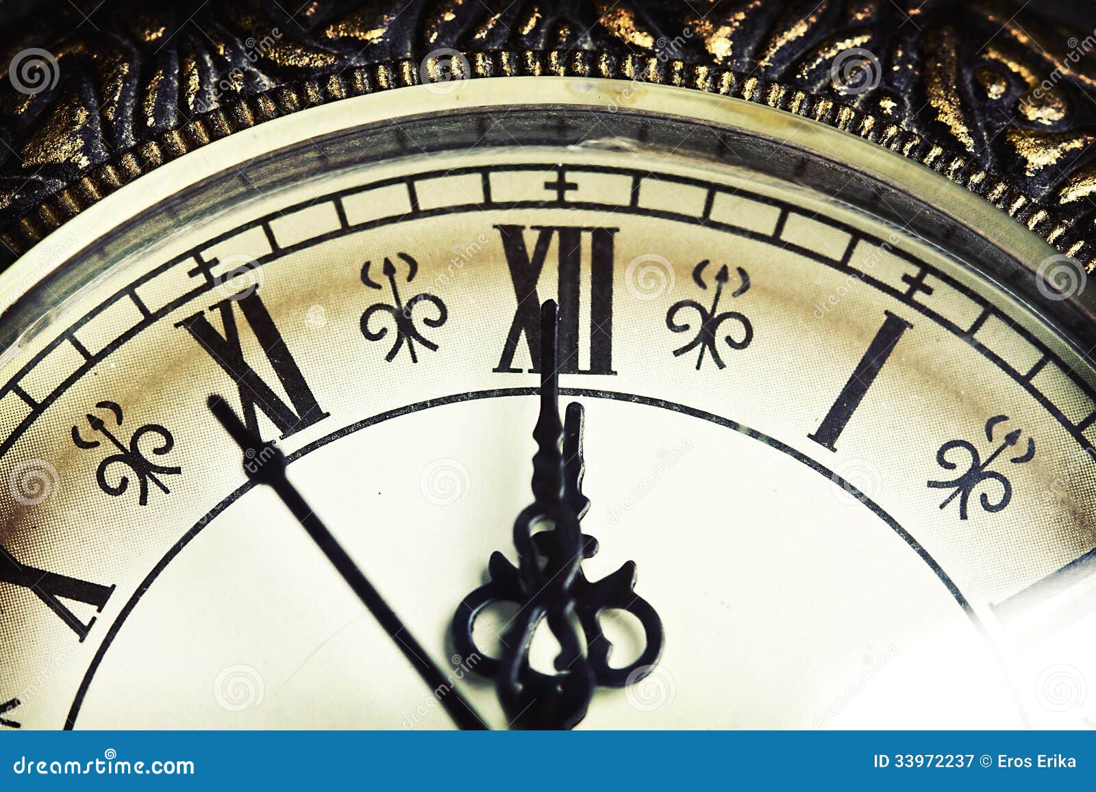 Close up on vintage clock stock image. Image of minute - 33972237
