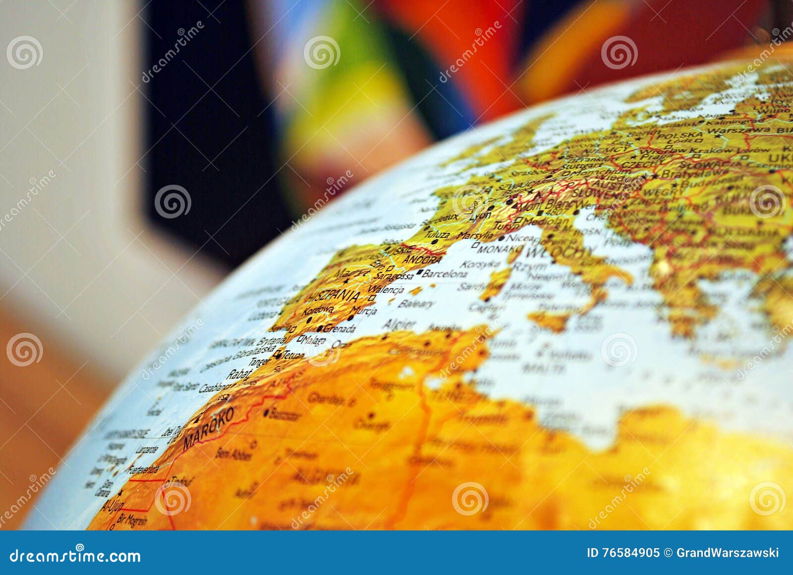 Close up of vintage globe stock image. Image of north - 76584905
