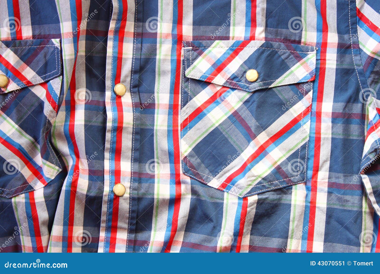 Close Up of Vintage Male Shirt, Checkered Pattern Stock Image - Image ...