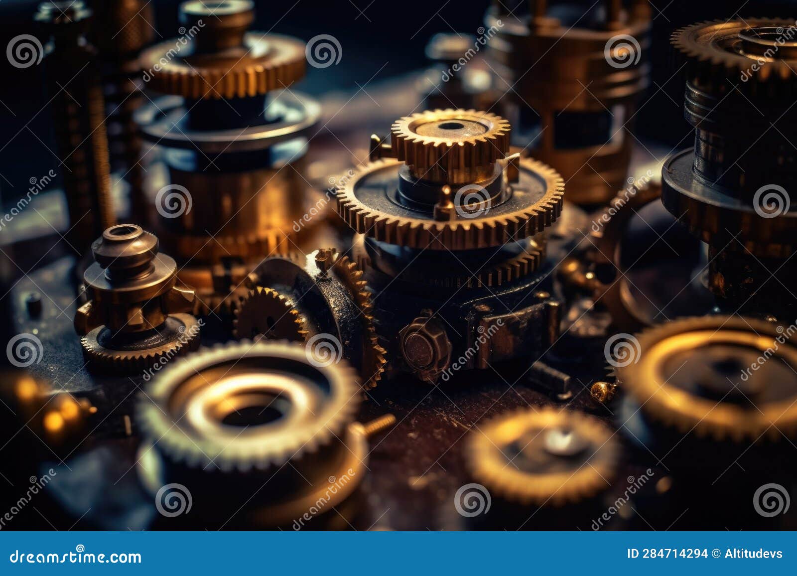 Close-up of Vintage Microscope Lenses and Gears Stock Photo - Image of ...
