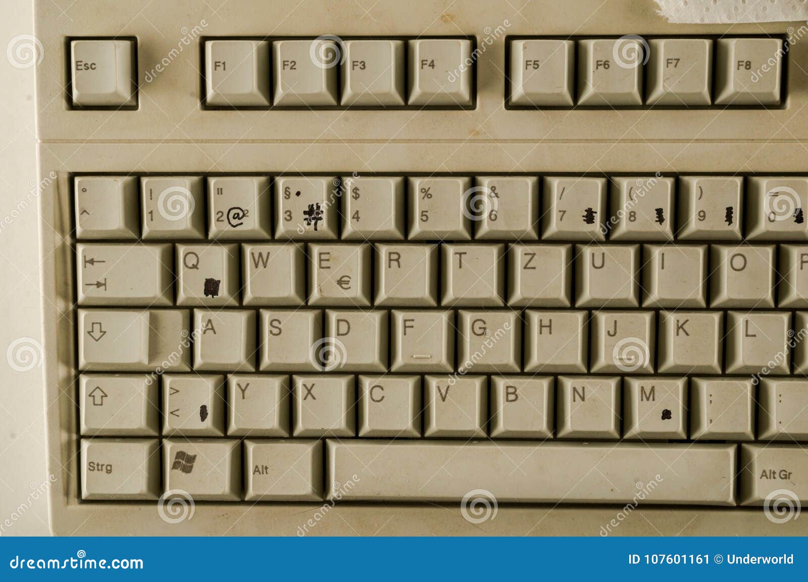 Close-up of Vintage Pc Computer Keyboard Stock Image - Image of shot ...