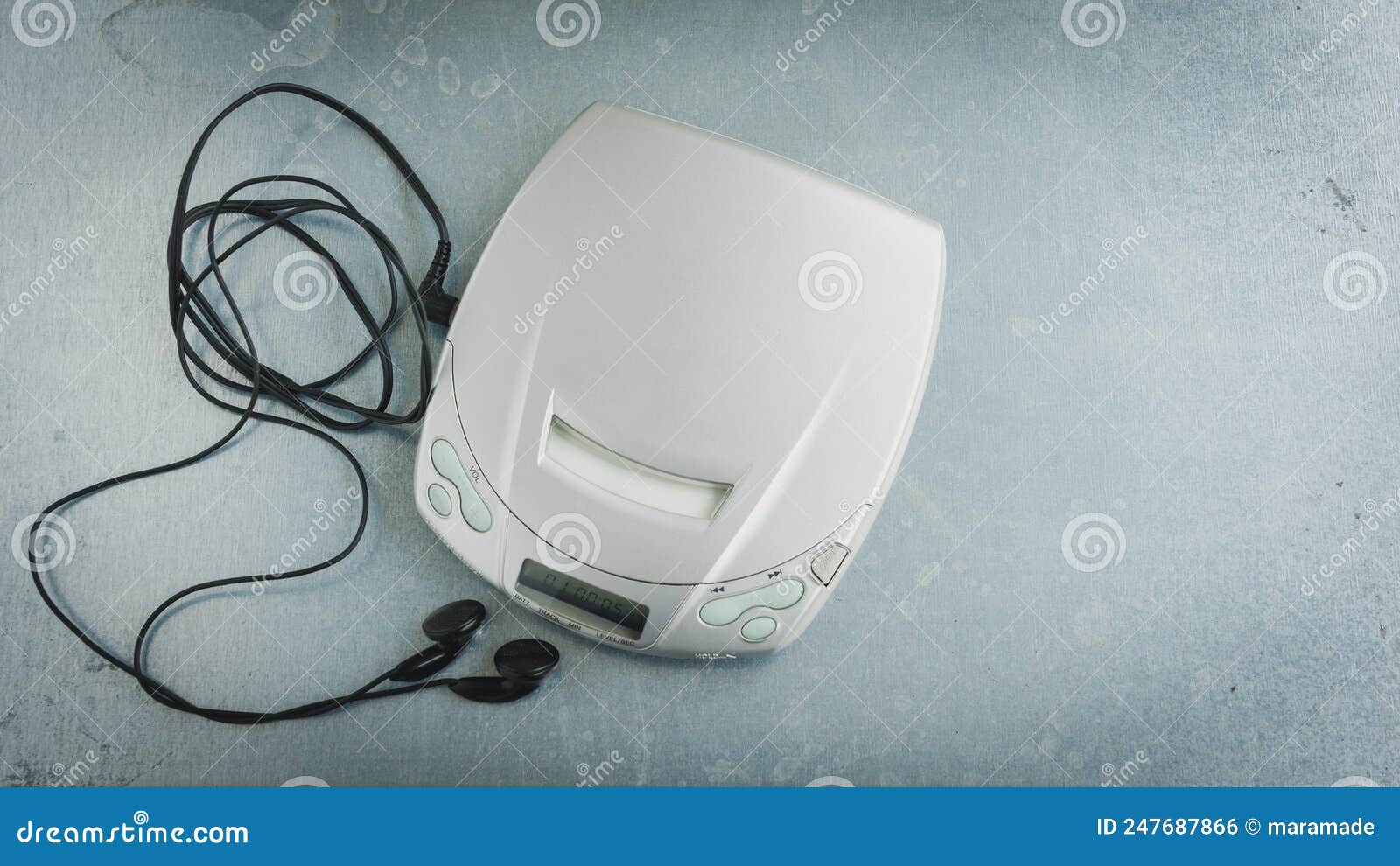 Close Up of a Vintage Portable Compact Disc Player. Stock Photo - Image ...