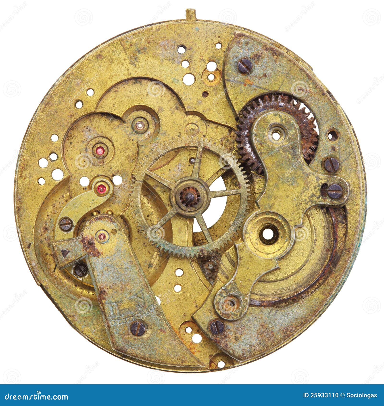 Close-up of a Vintage Rusty Clock Stock Photo - Image of precision ...