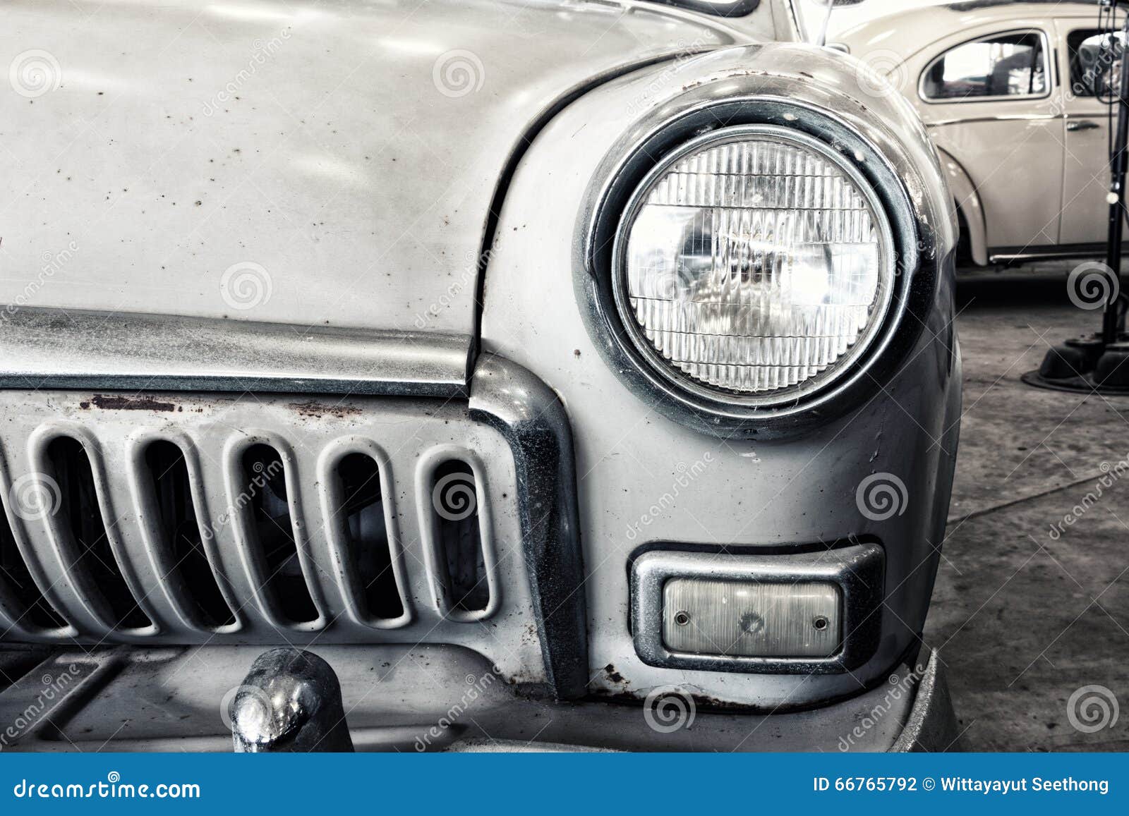 Close Up of a Vintage Silver Car Stock Photo - Image of bumper ...
