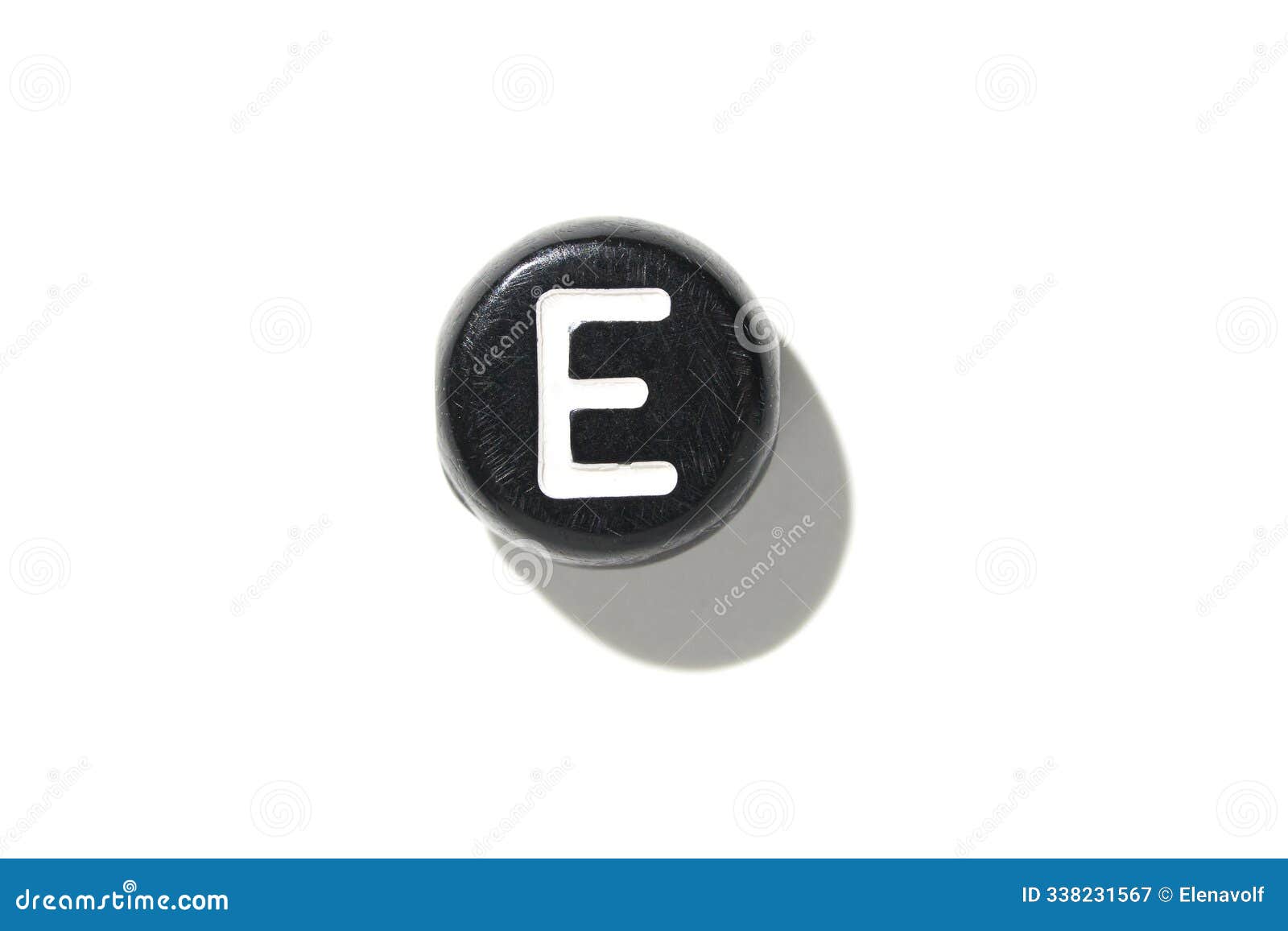 Close-up of Vintage Typewriter Key with Letter E on White Background ...