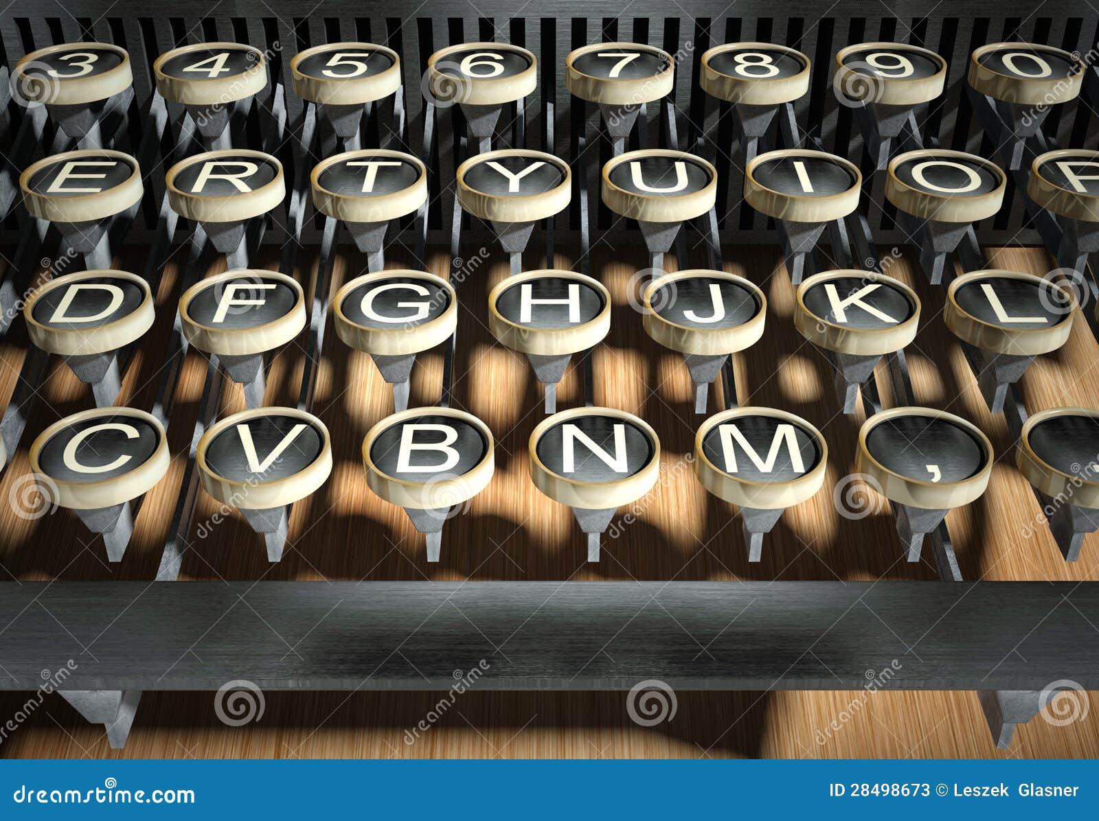 Close Up of Vintage Typewriter Keys Stock Illustration - Illustration ...