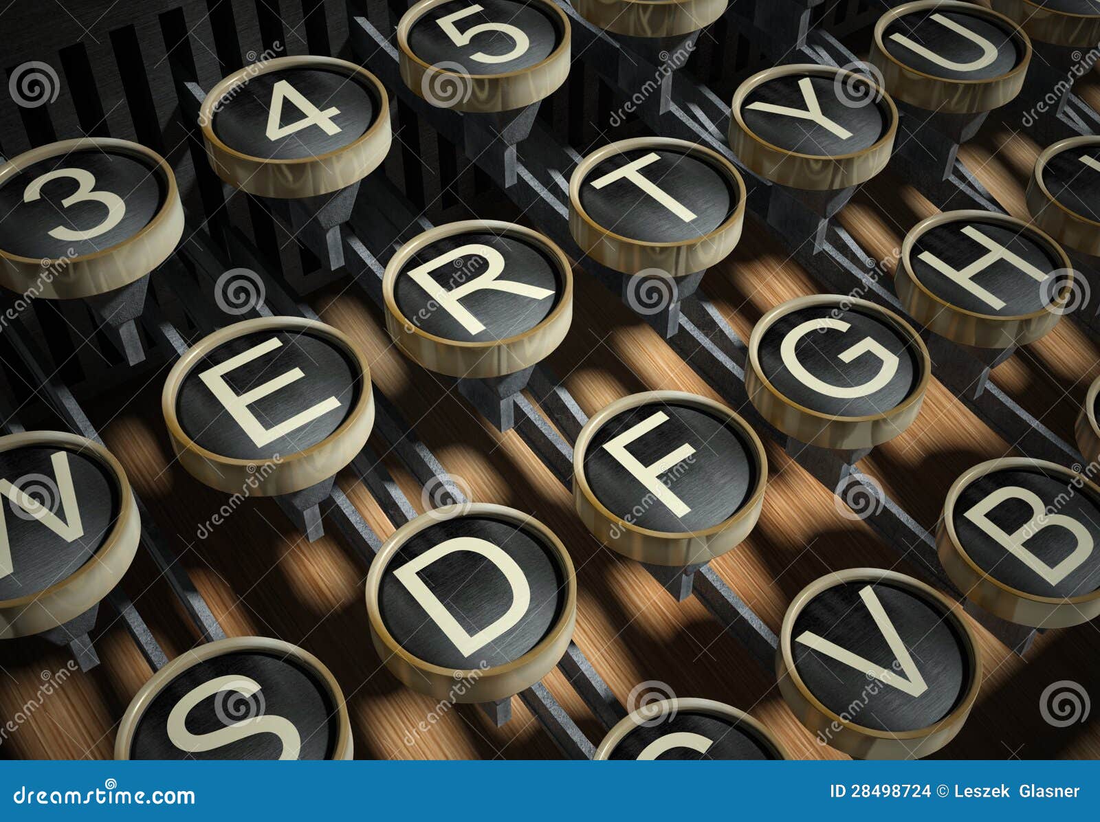Close Up of Vintage Typewriter Keys Stock Illustration - Illustration ...