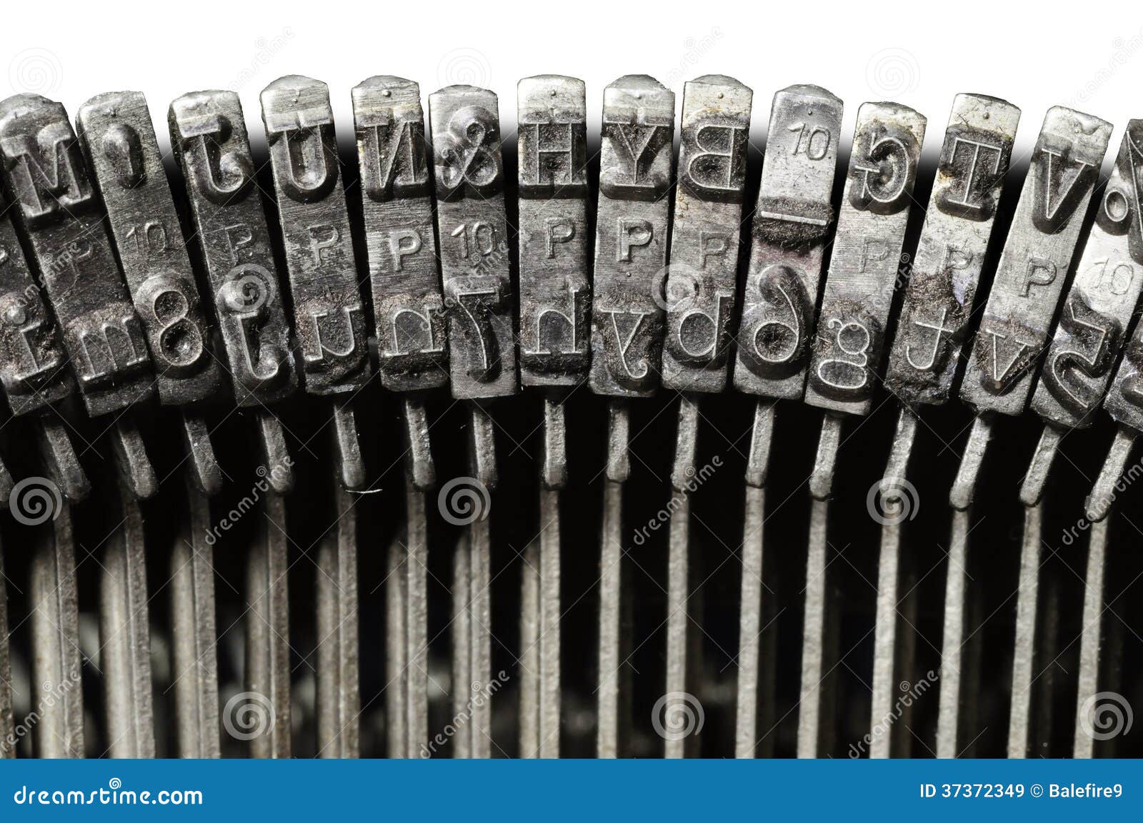 Close-up of Vintage Typewriter Letter & Symbol Keys Stock Image - Image ...