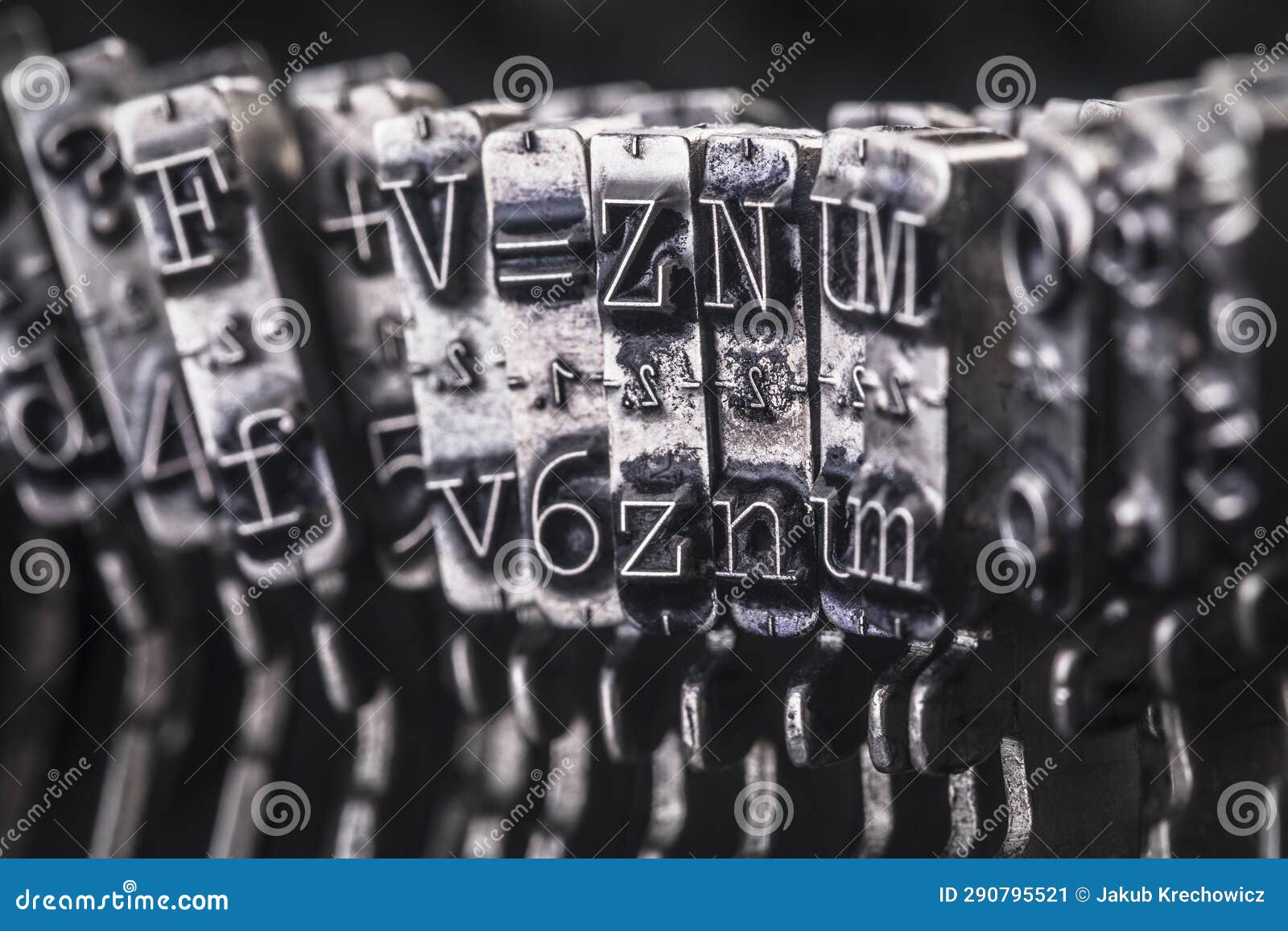 Close Up of Vintage Typewriter Letters Stock Image - Image of stamp ...