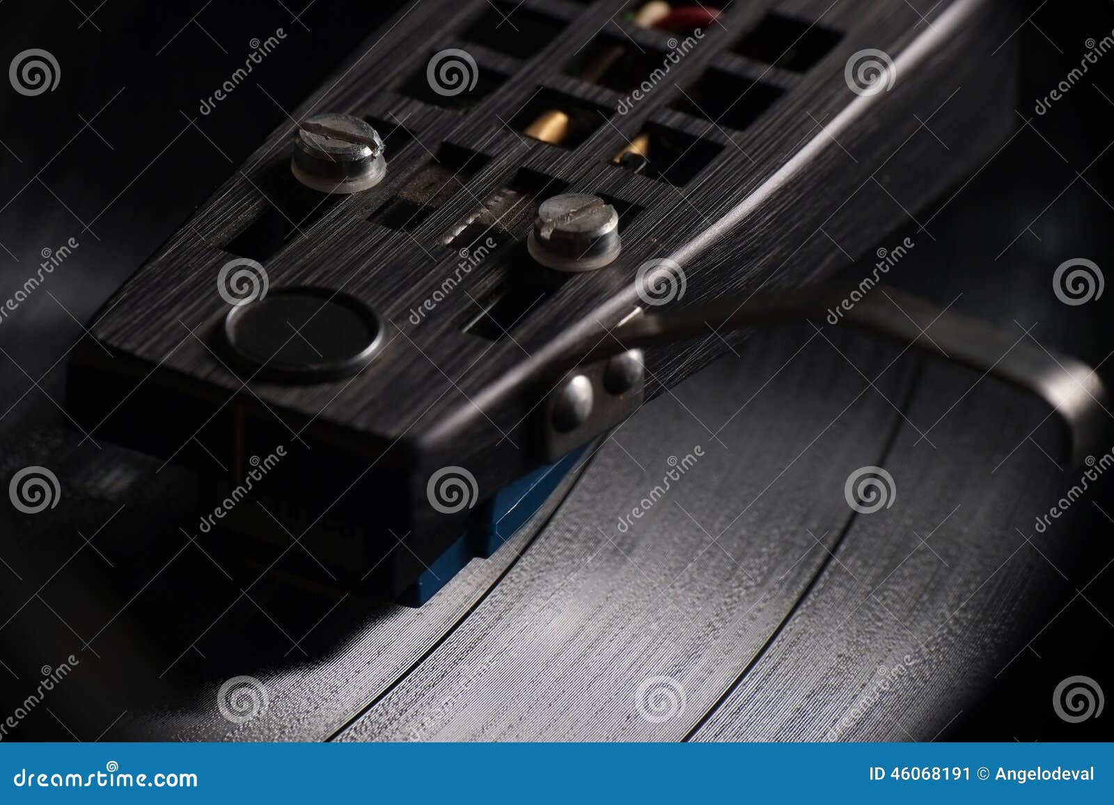 Close Up of Vinyl Record Playing II Stock Image - Image of black ...