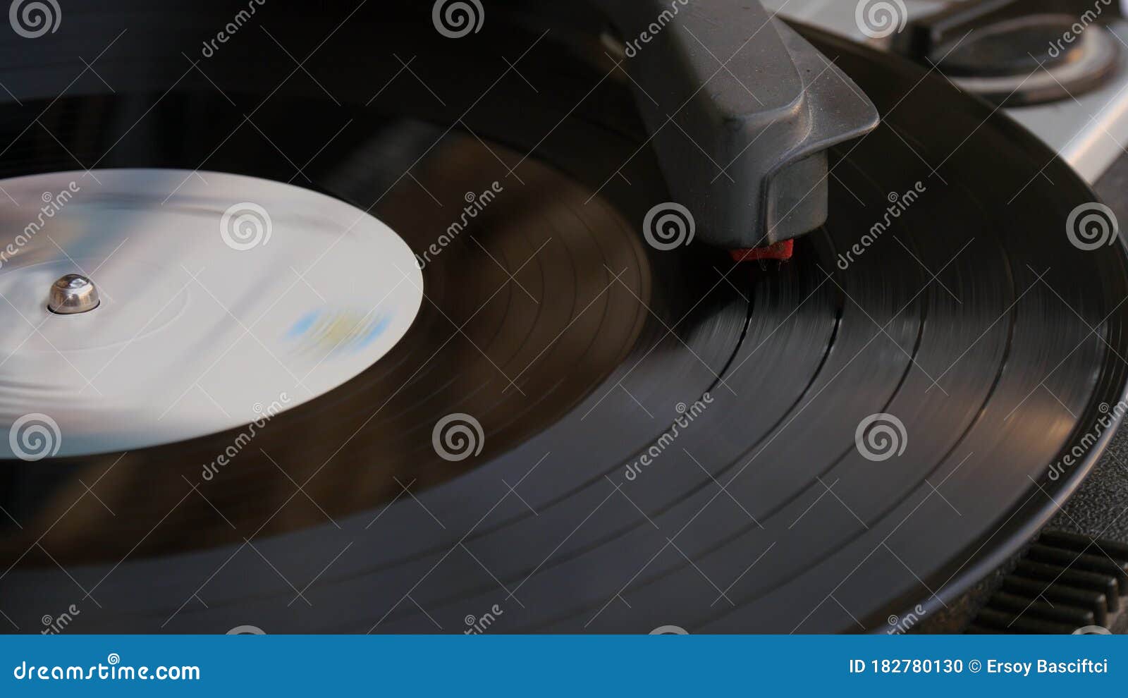 Close Up of a Vinyl Record Playing on a Turntable Stock Photo - Image ...
