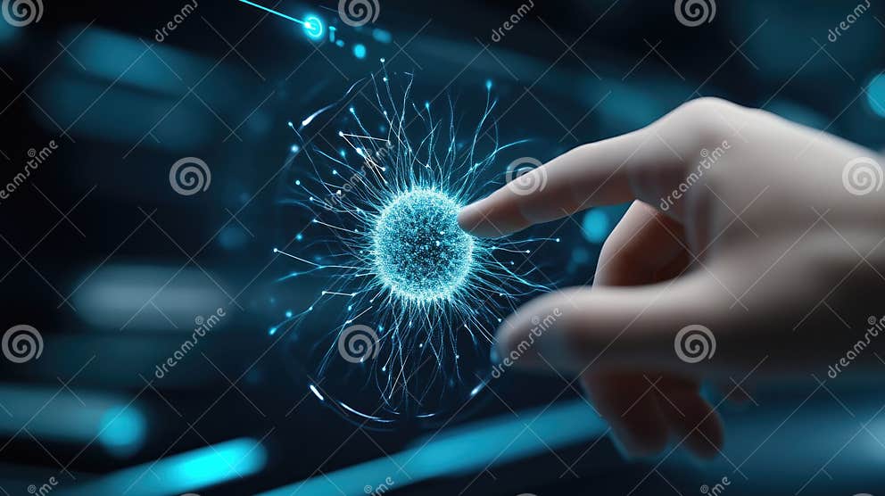 Close-up of Viral Particles Under Magnification. Stock Illustration ...