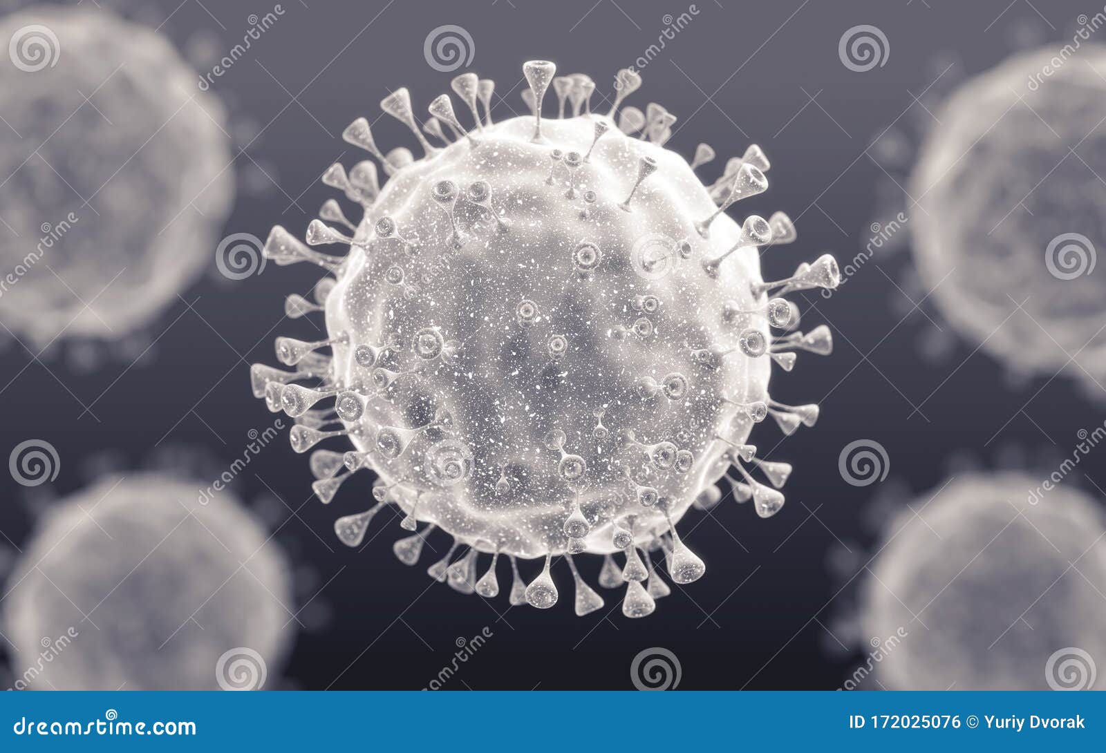 Close-up of Virus Cells or Bacteria. Flu, View of a Virus Under a ...