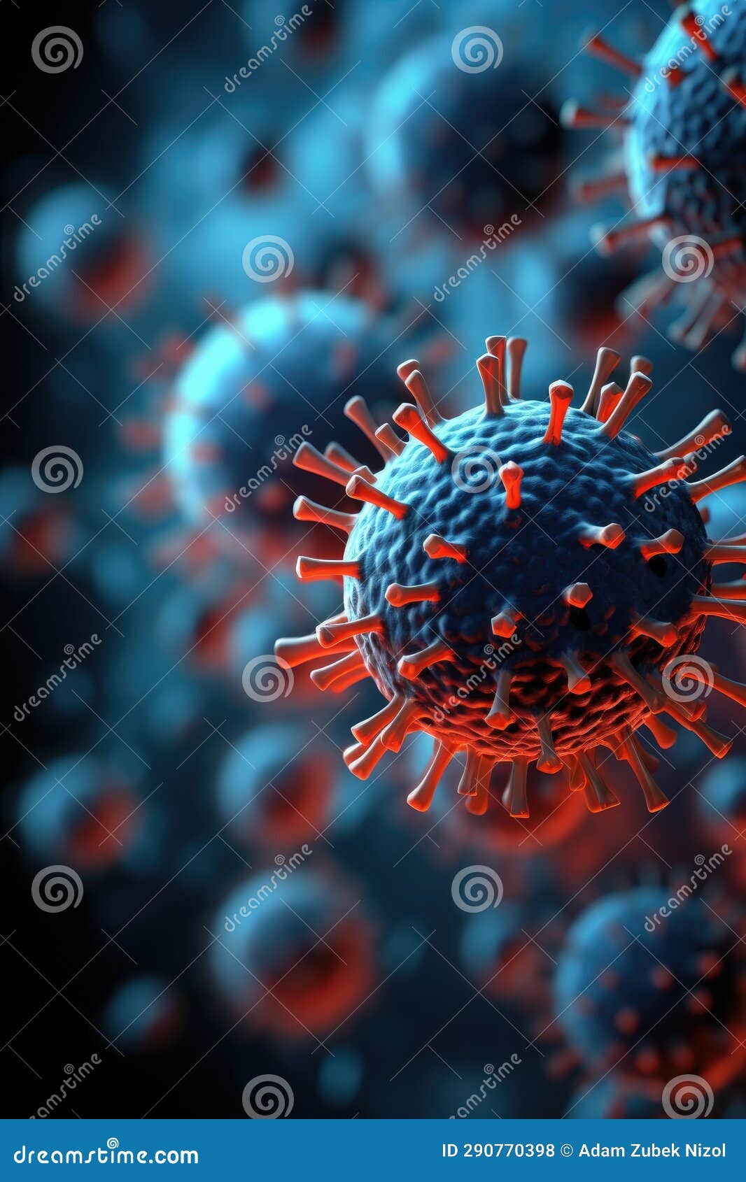 A close up of a virus stock illustration. Illustration of generated ...