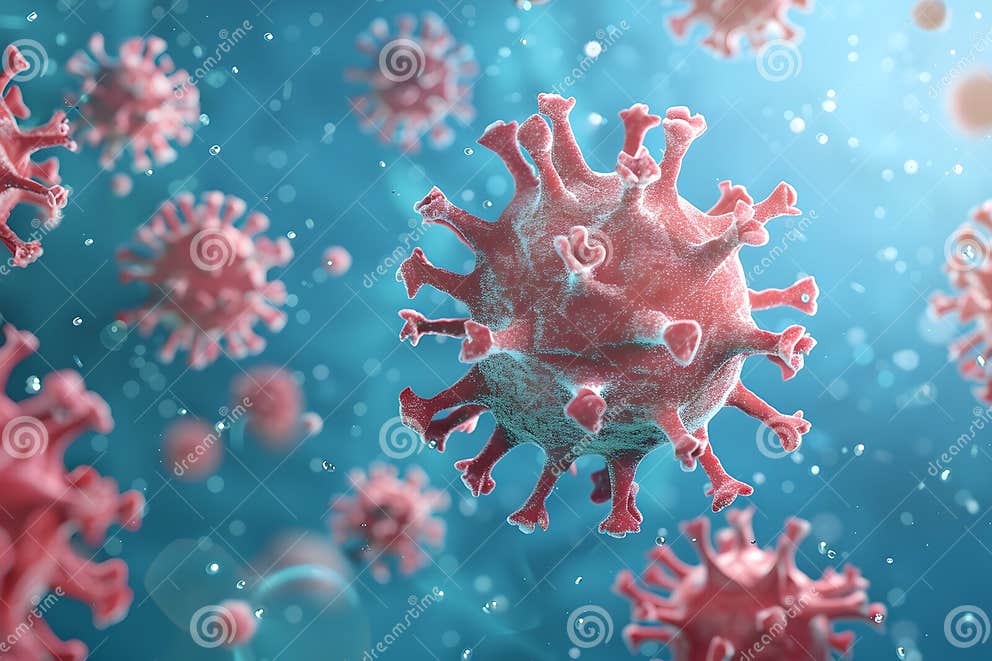 Close-up of a Virus Under Microscope. Digital Art. Scientific ...
