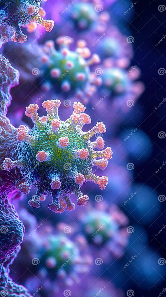 A Virus Under a Microscope, Highlighting Its Unique Structure Stock ...