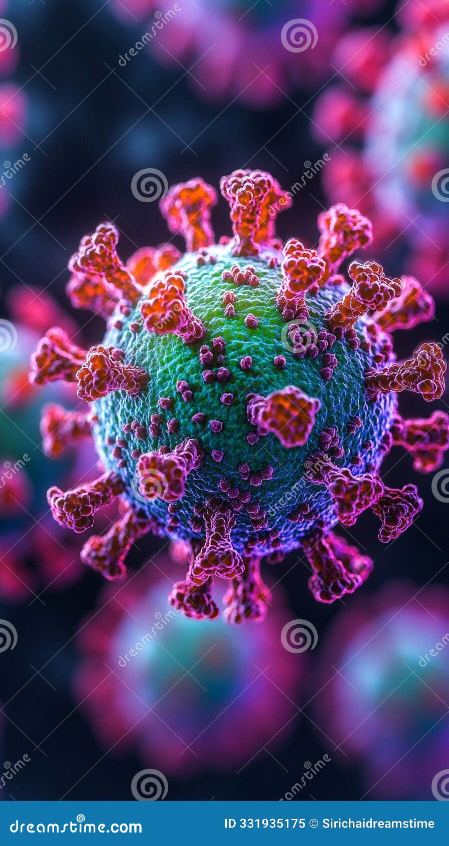 A Virus Under a Microscope, Highlighting Its Unique Structure Stock ...