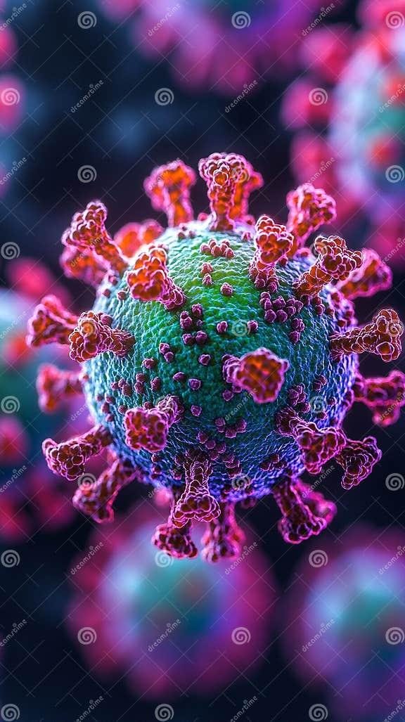 A Virus Under a Microscope, Highlighting Its Unique Structure Stock ...
