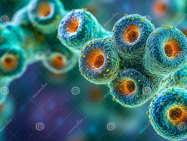 A Virus Under a Microscope, Highlighting Its Unique Structure Stock ...