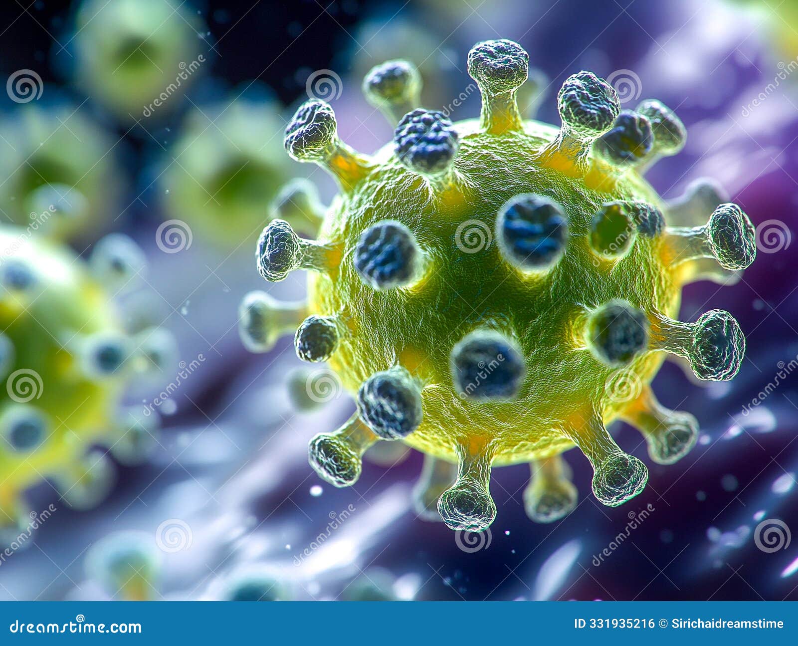 A Virus Under a Microscope, Highlighting Its Unique Structure Stock ...