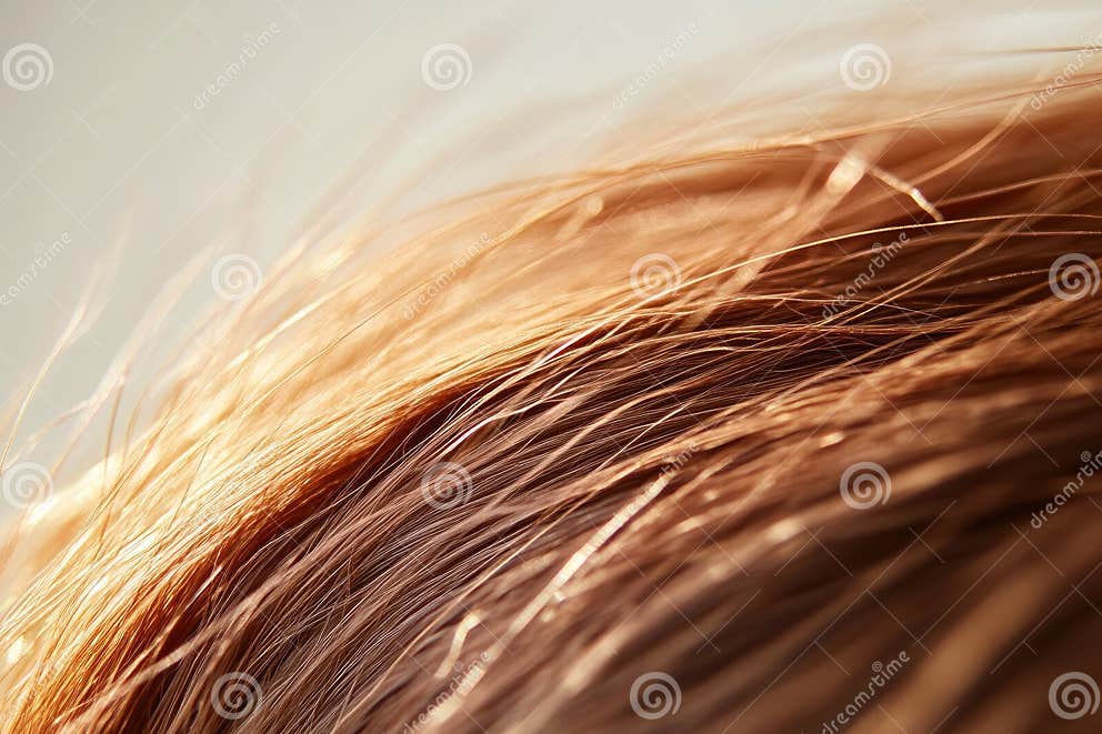 Close-Up Visualization of Brown Hair with Fine Structural Details ...