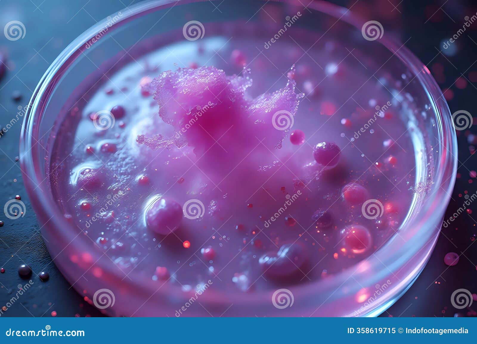 Close-up Of A Petri Dish With Microbial Growth On Nutrient Agar Medium ...