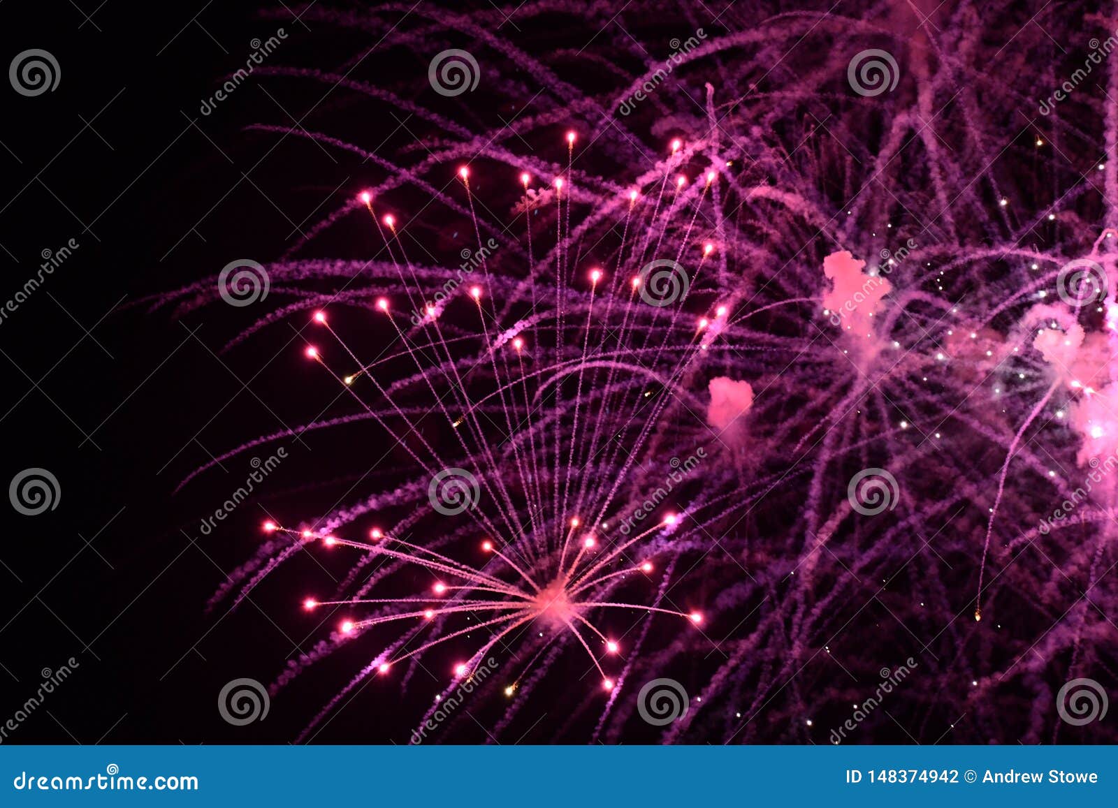 Close-up of Vivid Purple Fireworks with Sparks Stock Photo - Image of ...