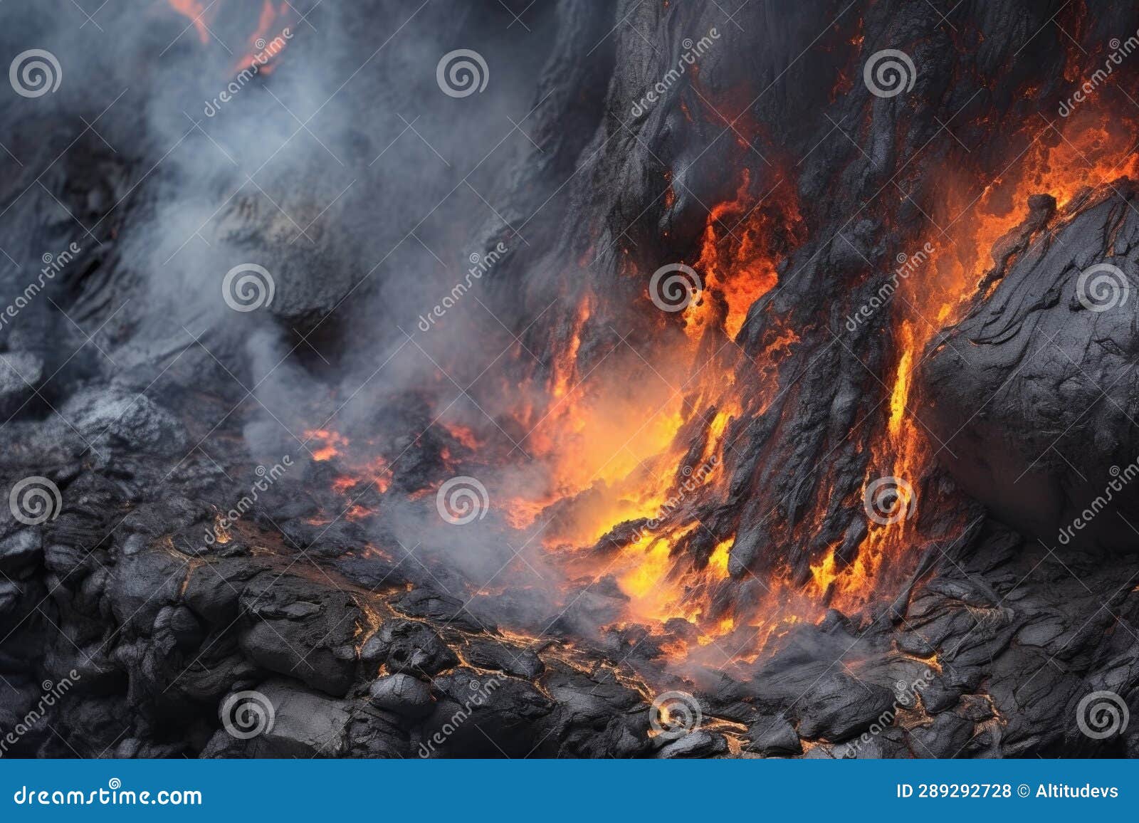 Close-up of Volcanic Gases Escaping Cracks Stock Photo - Image of heat ...