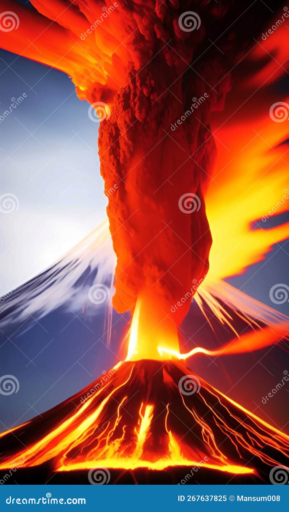 Volcano Eruption Background Stock Illustration - Illustration of ...