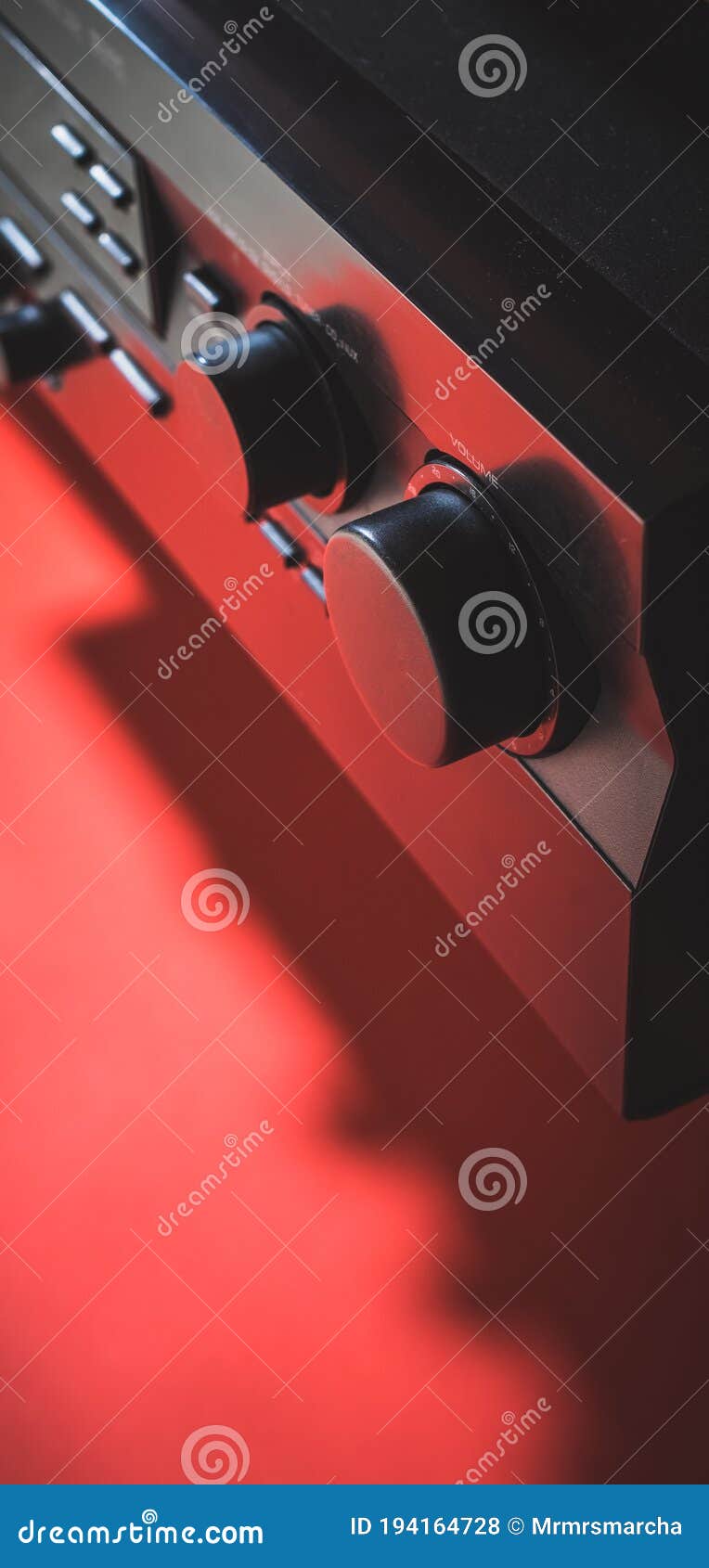 Close-up of Volume Controls Panel. Audio Receiver Control Panel Stock ...